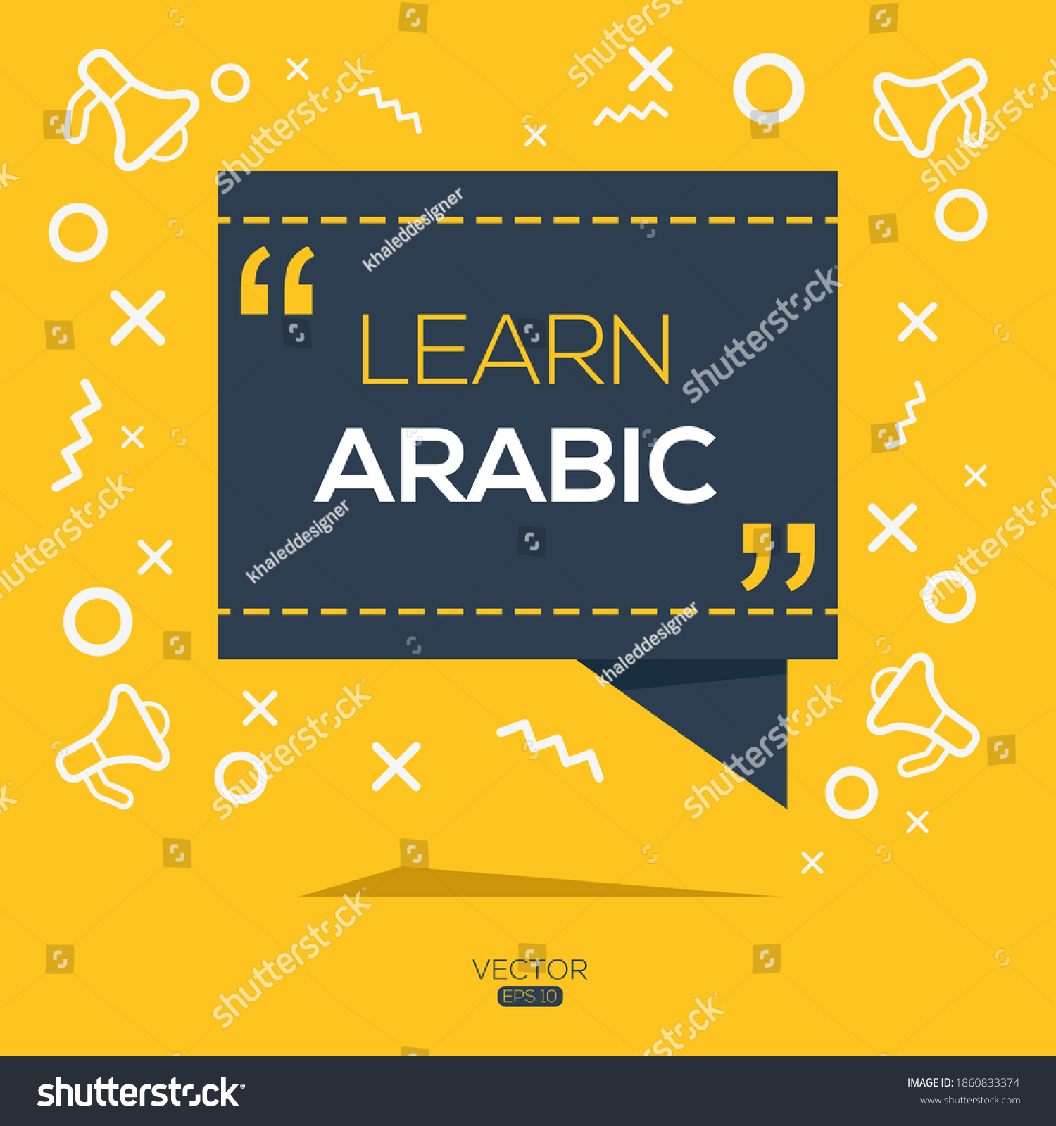 Creative Learn Arabic Text Written Speech Stock Vector (Royalty Free ...