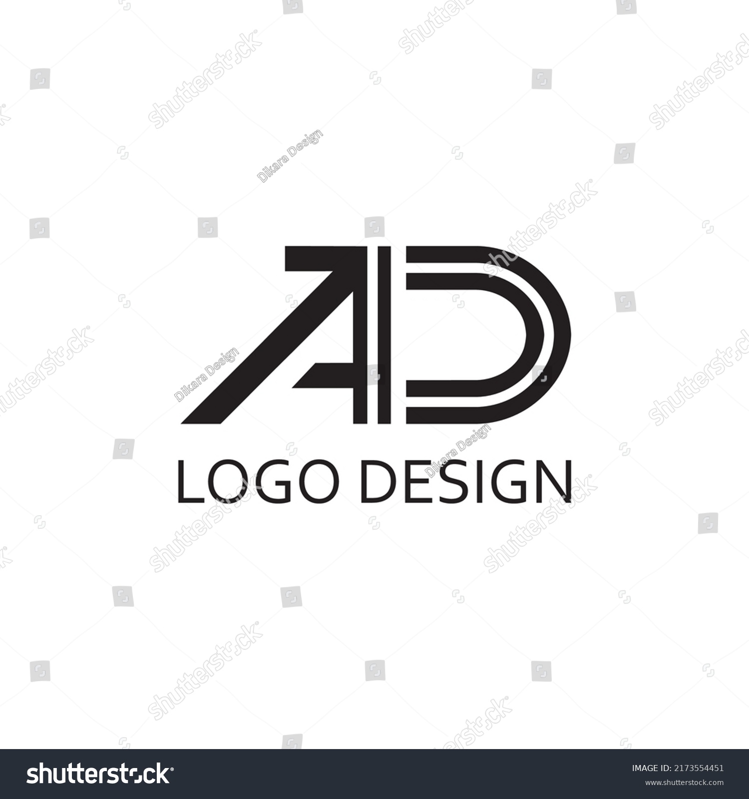 Creative Letter Ad Monogram Logo Design Stock Vector (Royalty Free ...