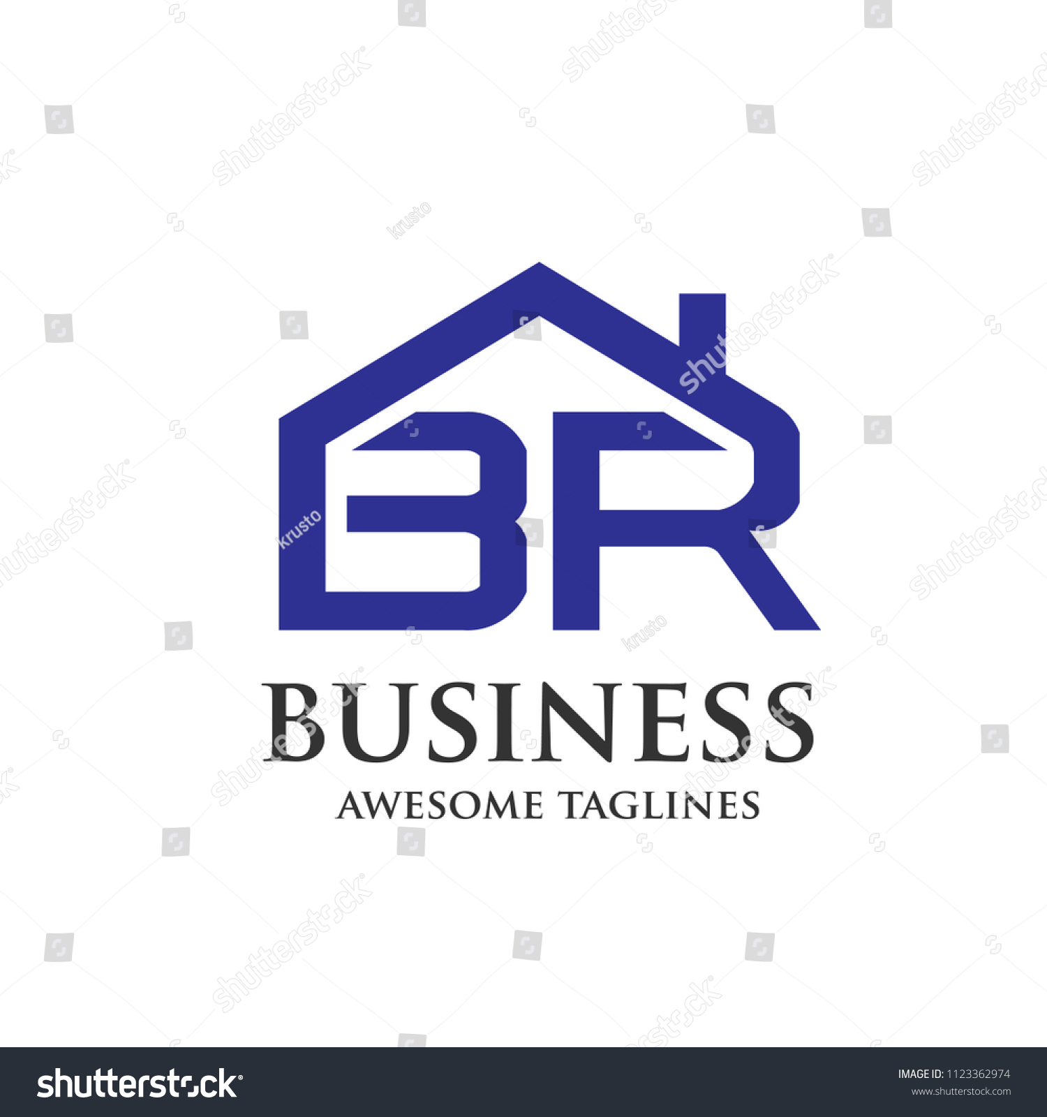 Creative Letter Br House Logo Vector Stock Vector (Royalty Free ...