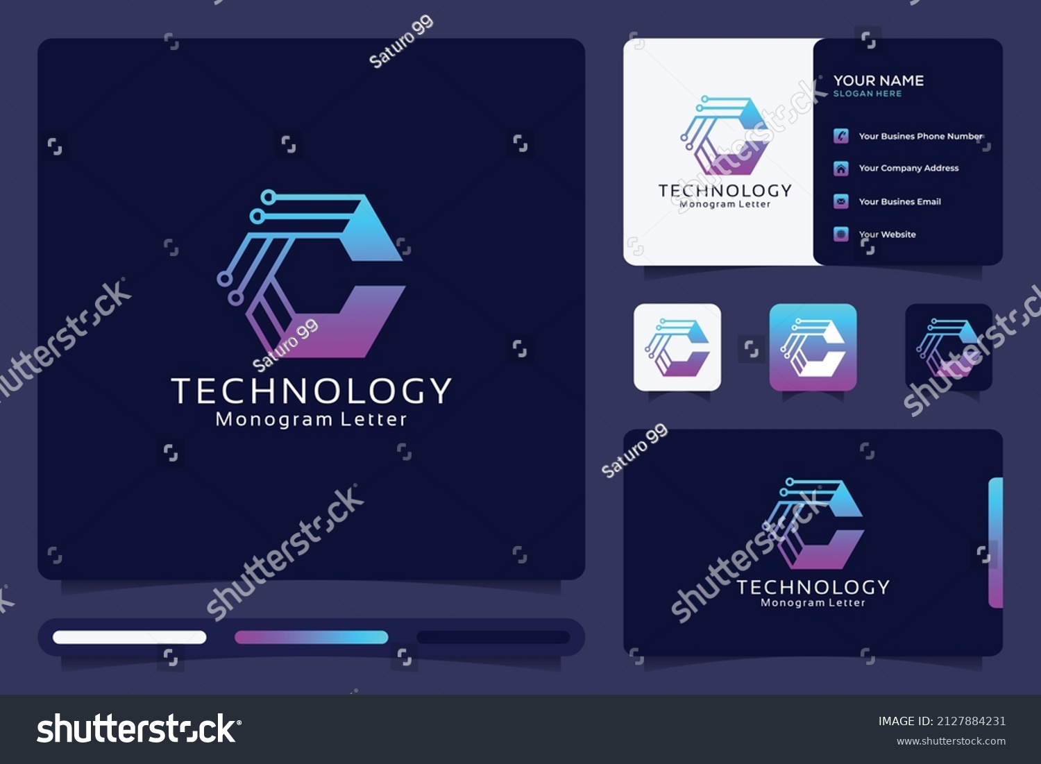Creative Letter C Modern Digital Technology Stock Vector (Royalty Free ...