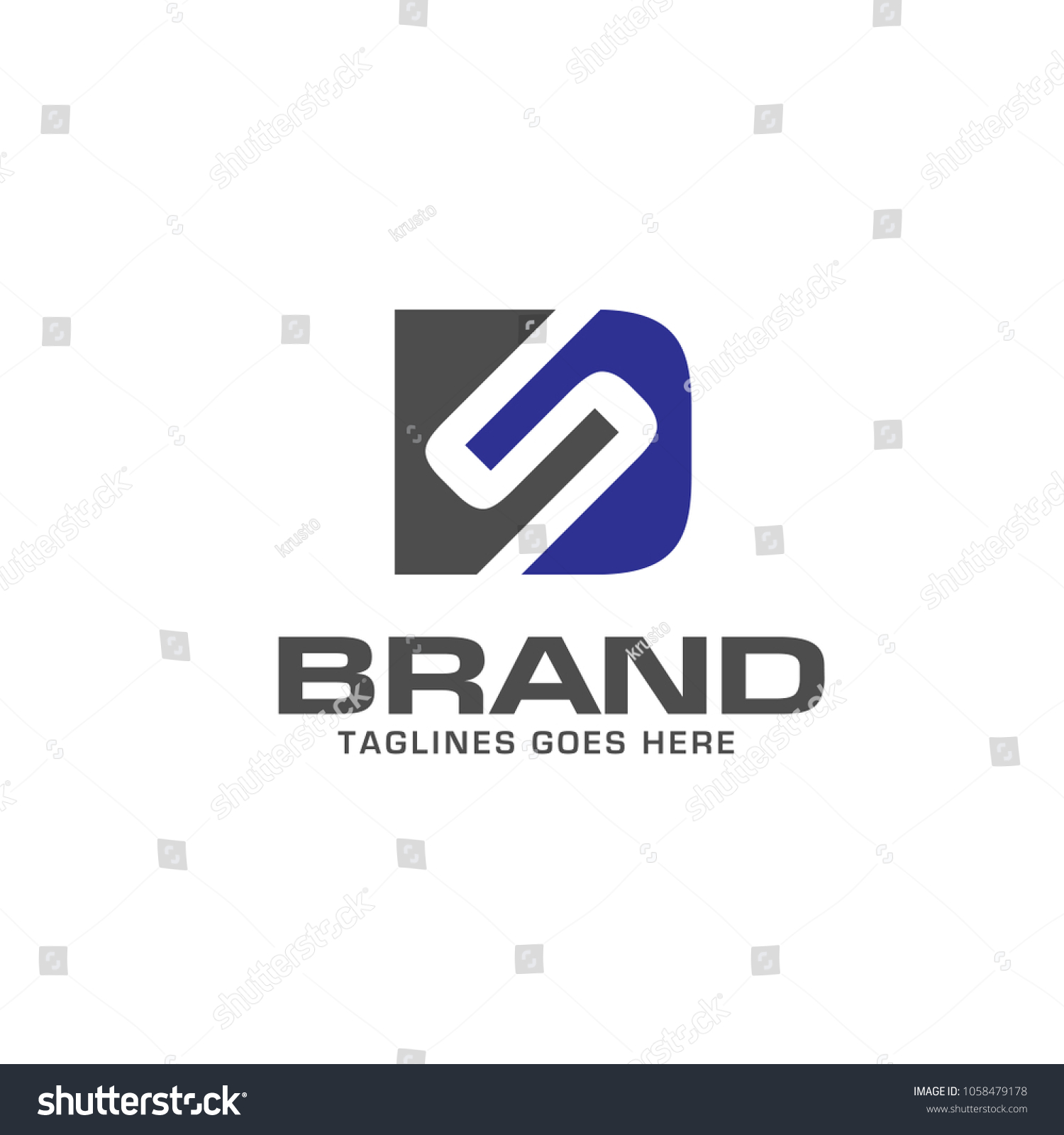Creative Letter Ds Logo Vector Stock Vector (Royalty Free) 1058479178