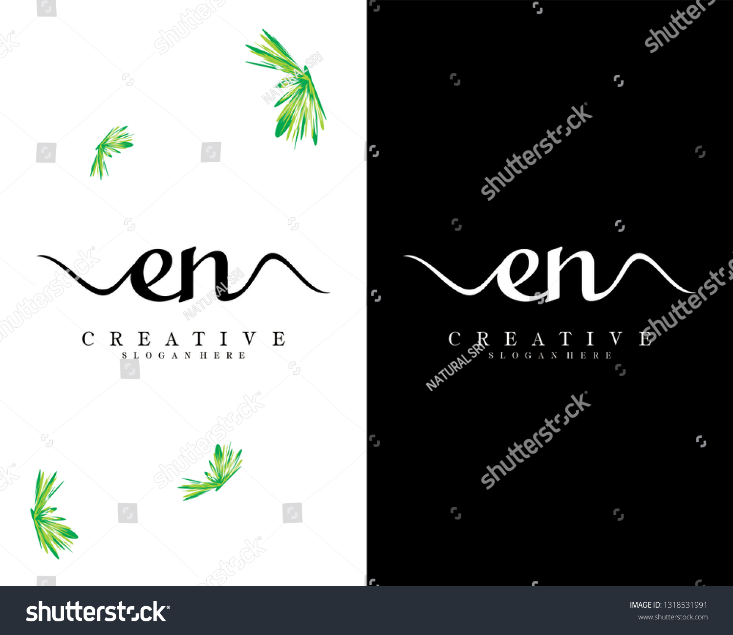Creative Letter Enne Logo Vector Stock Vector (Royalty Free) 1318531991