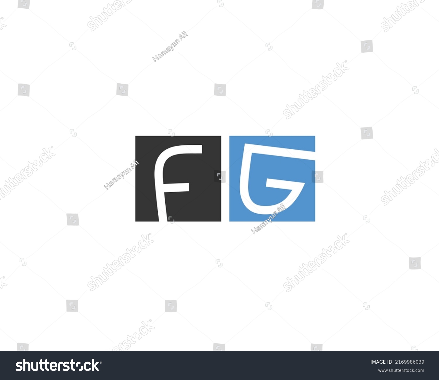 Creative Letter Fg Logo Design Vector Stock Vector (Royalty Free ...