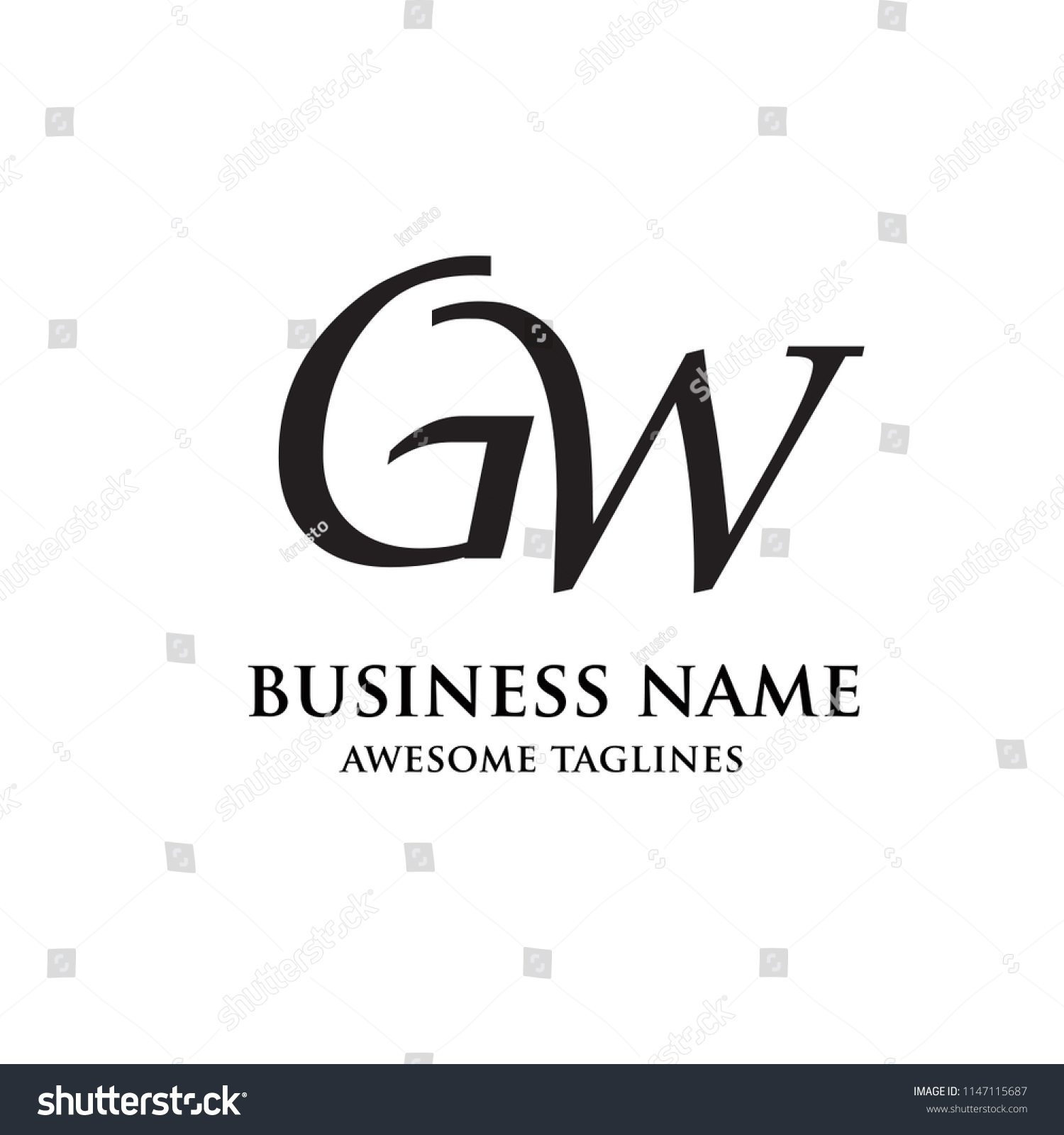 Creative Letter Gw Vector Logo Concept: เวกเตอร์สต็อก (ปลอดค่าลิขสิทธิ์ ...