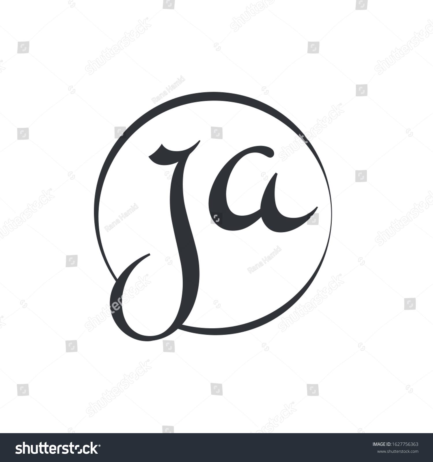 Creative Letter Ja Logo Design Vector : image vectorielle de stock ...