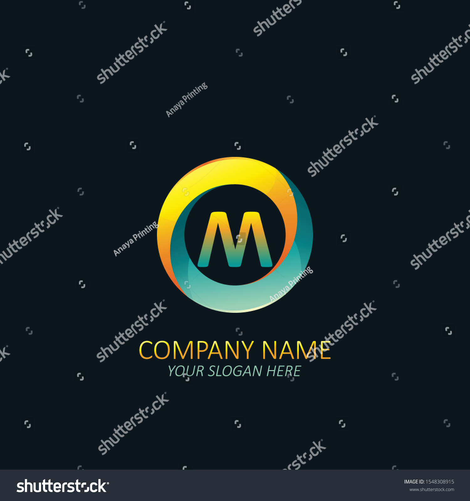 Creative Letter M Logo Circle Element Stock Vector (Royalty Free ...