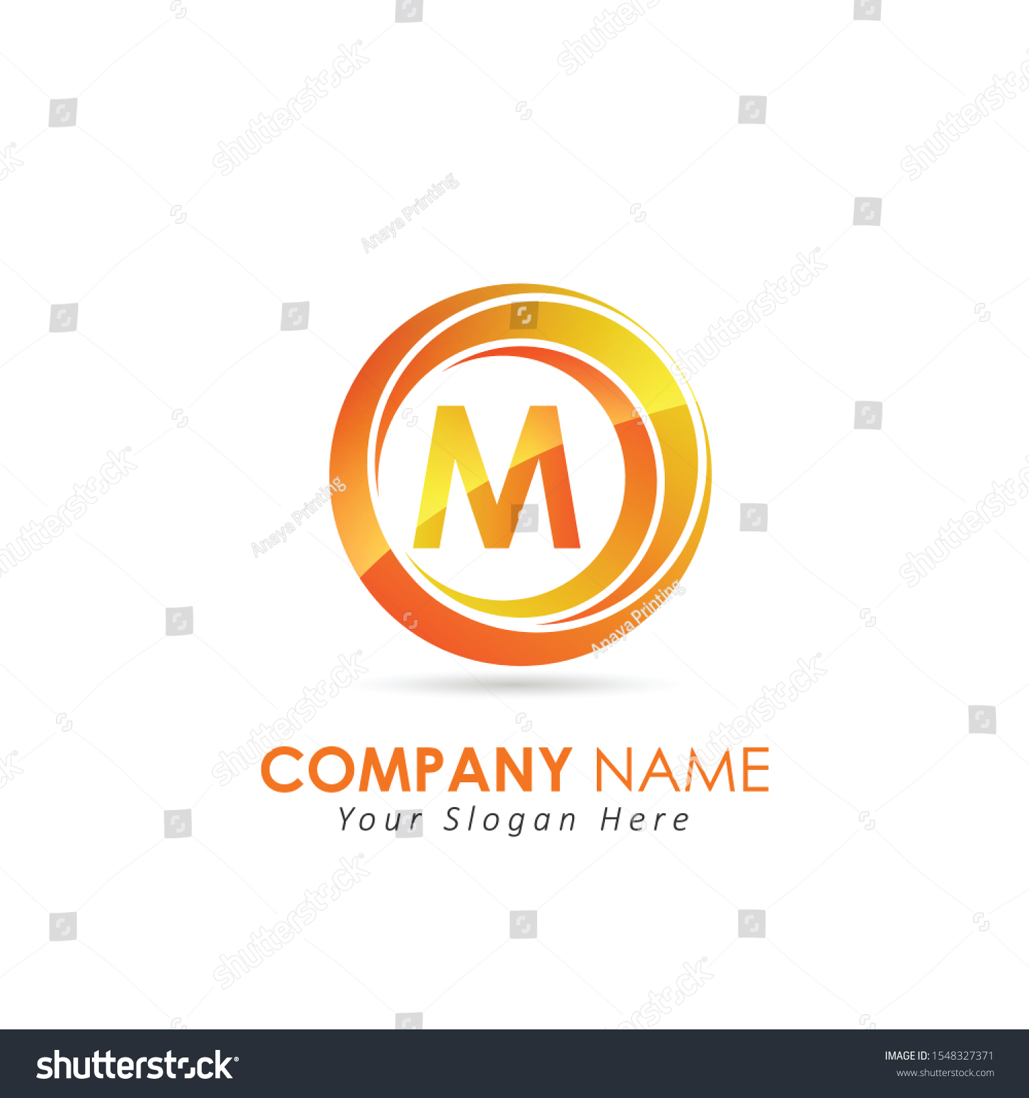 Creative Letter M Logo Circle Element Stock Vector (Royalty Free ...
