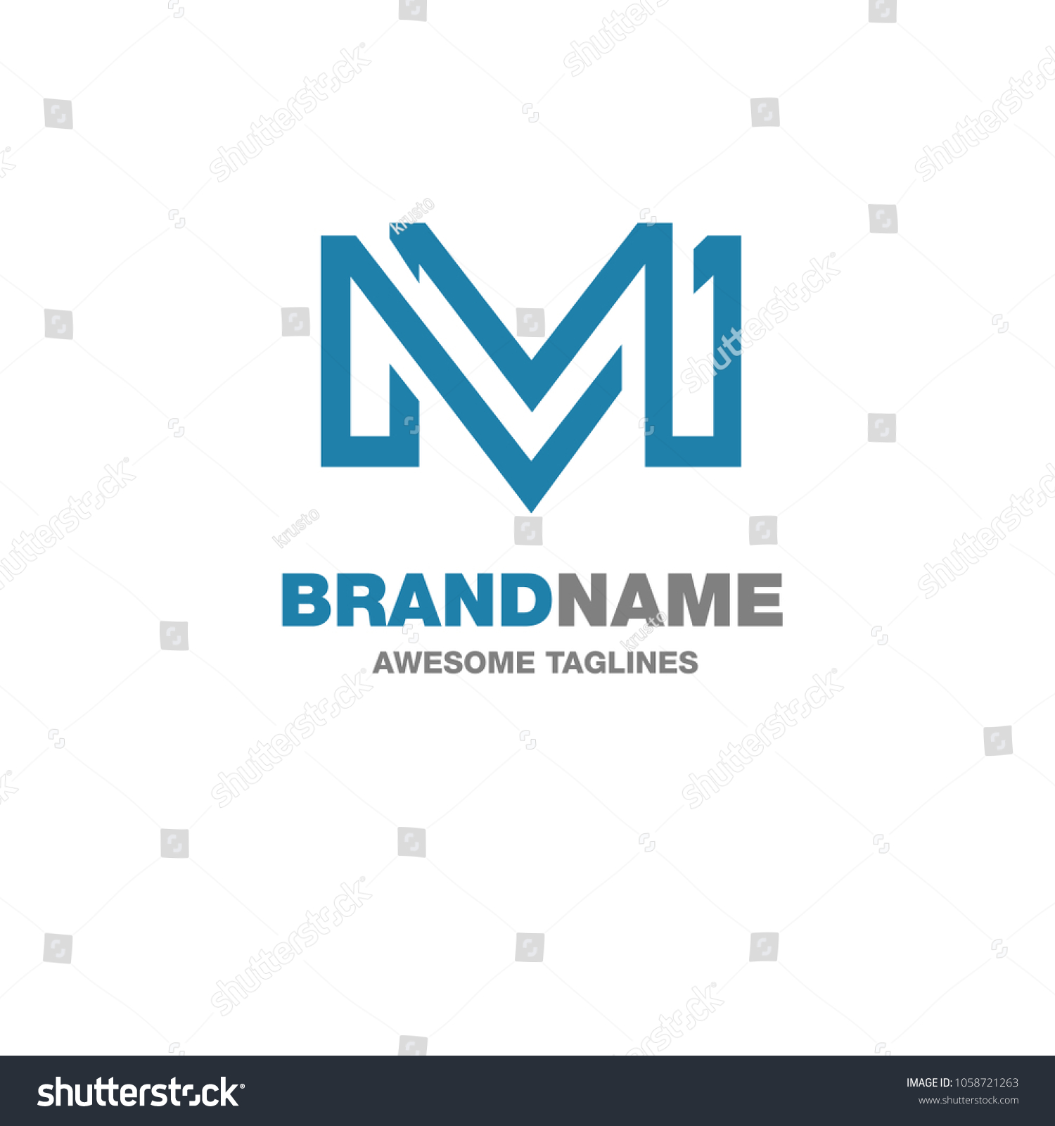 Creative Letter M Overlapping Lines Logo: เวกเตอร์สต็อก (ปลอดค่า ...