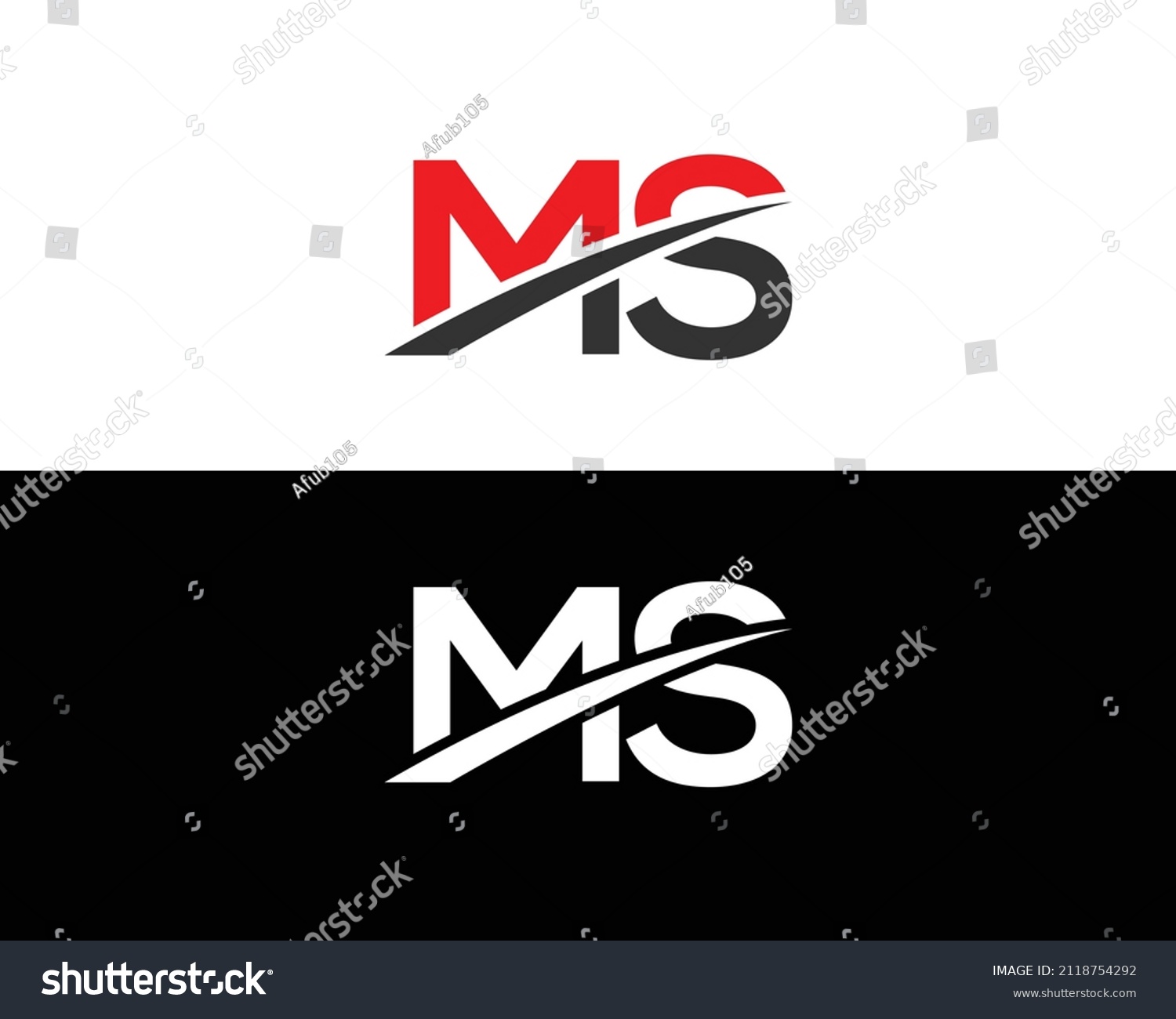 Creative Letter Ms Logo Design Minimal Stock Vector (Royalty Free ...