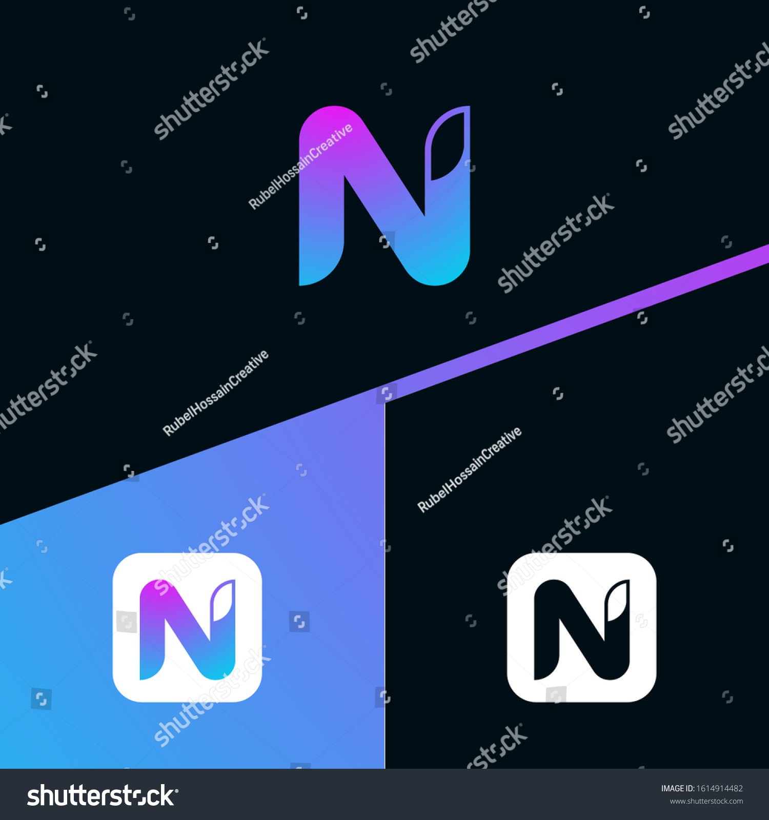 Creative Letter N Logo Design Vector Stock Vector (Royalty Free ...