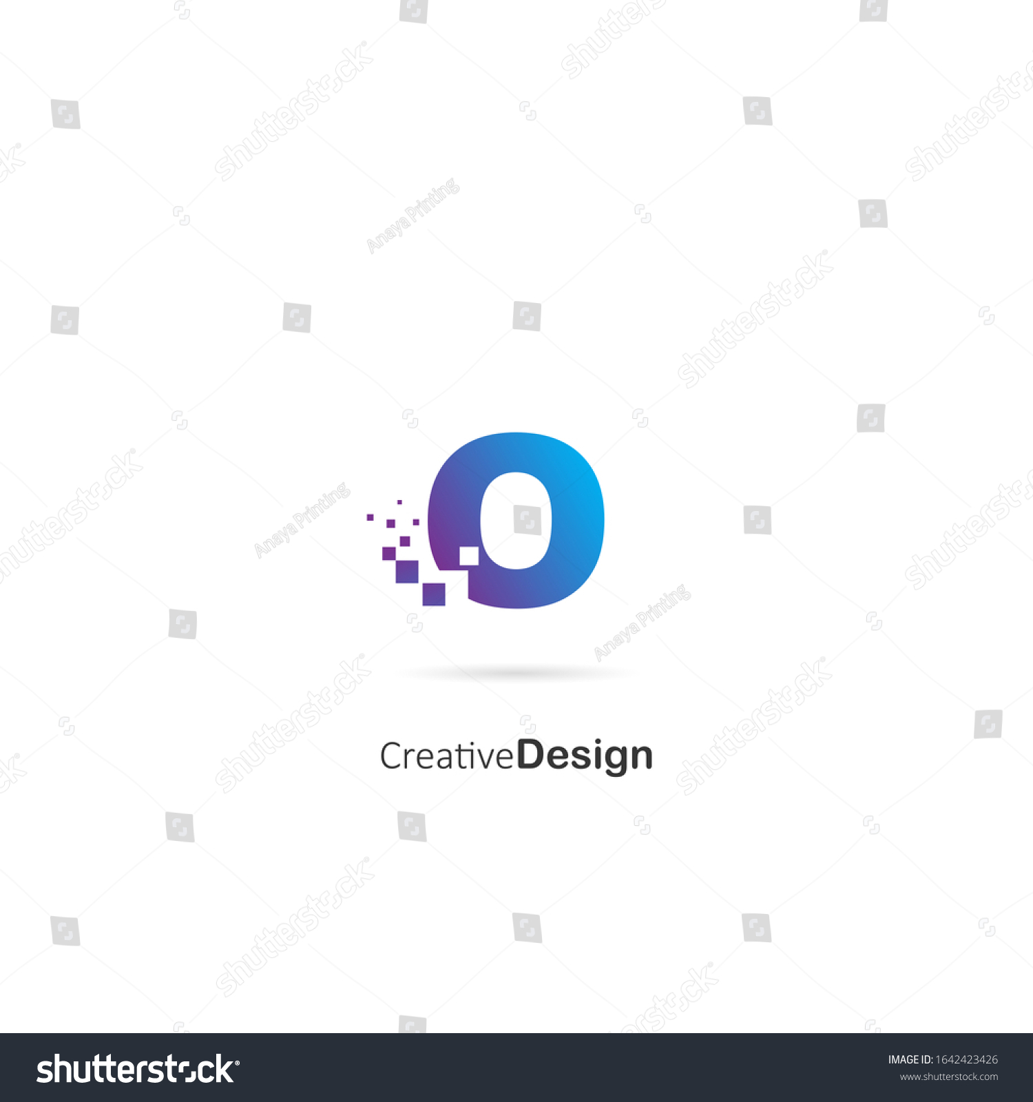 Creative Letter O Pixel Logo Design Stock Vector (Royalty Free ...