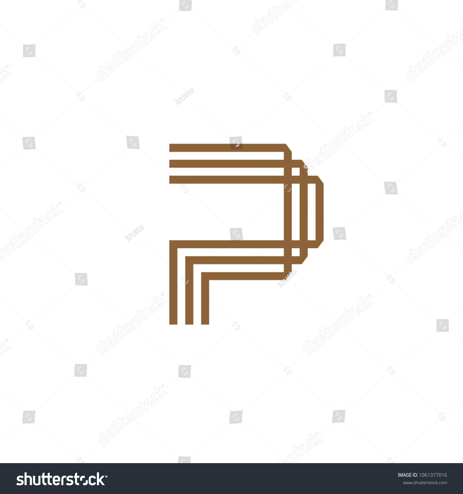 Creative Letter P Line Logo Concept Stock Vector (Royalty Free ...