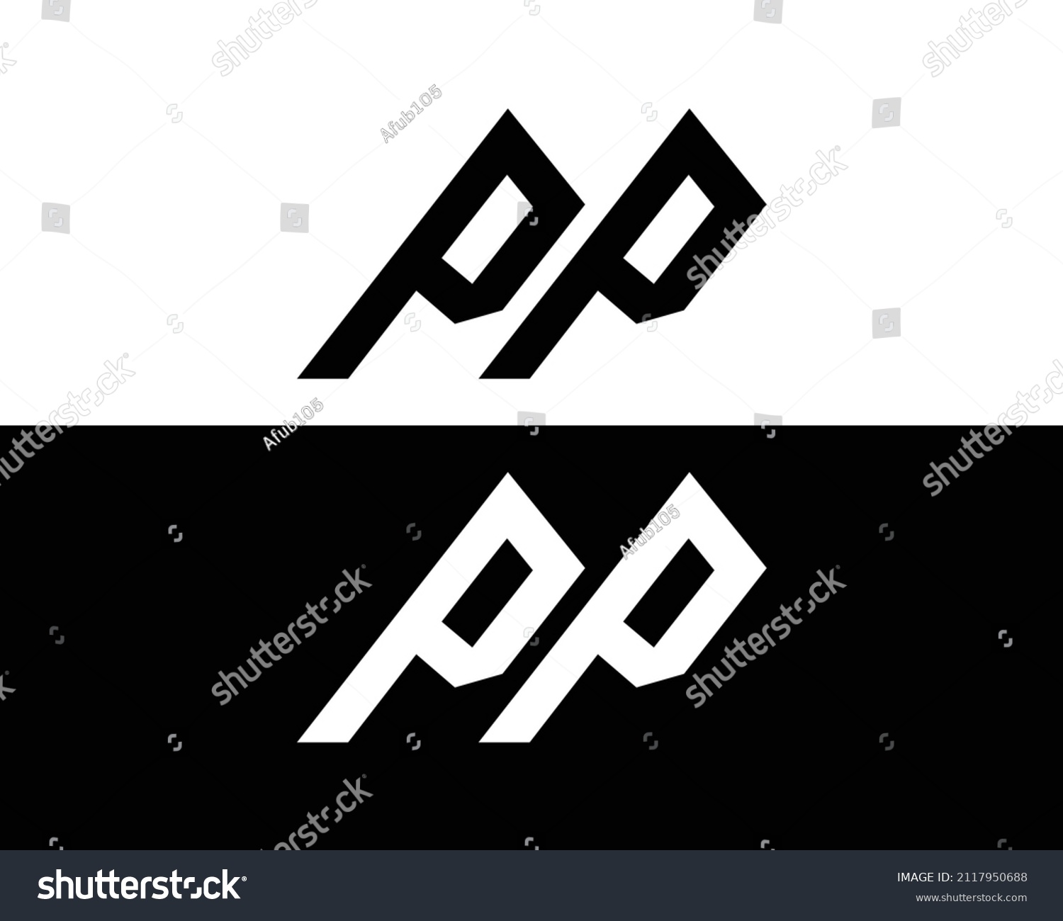 Creative Letter Pp Logo Design Simple Stock Vector (Royalty Free ...