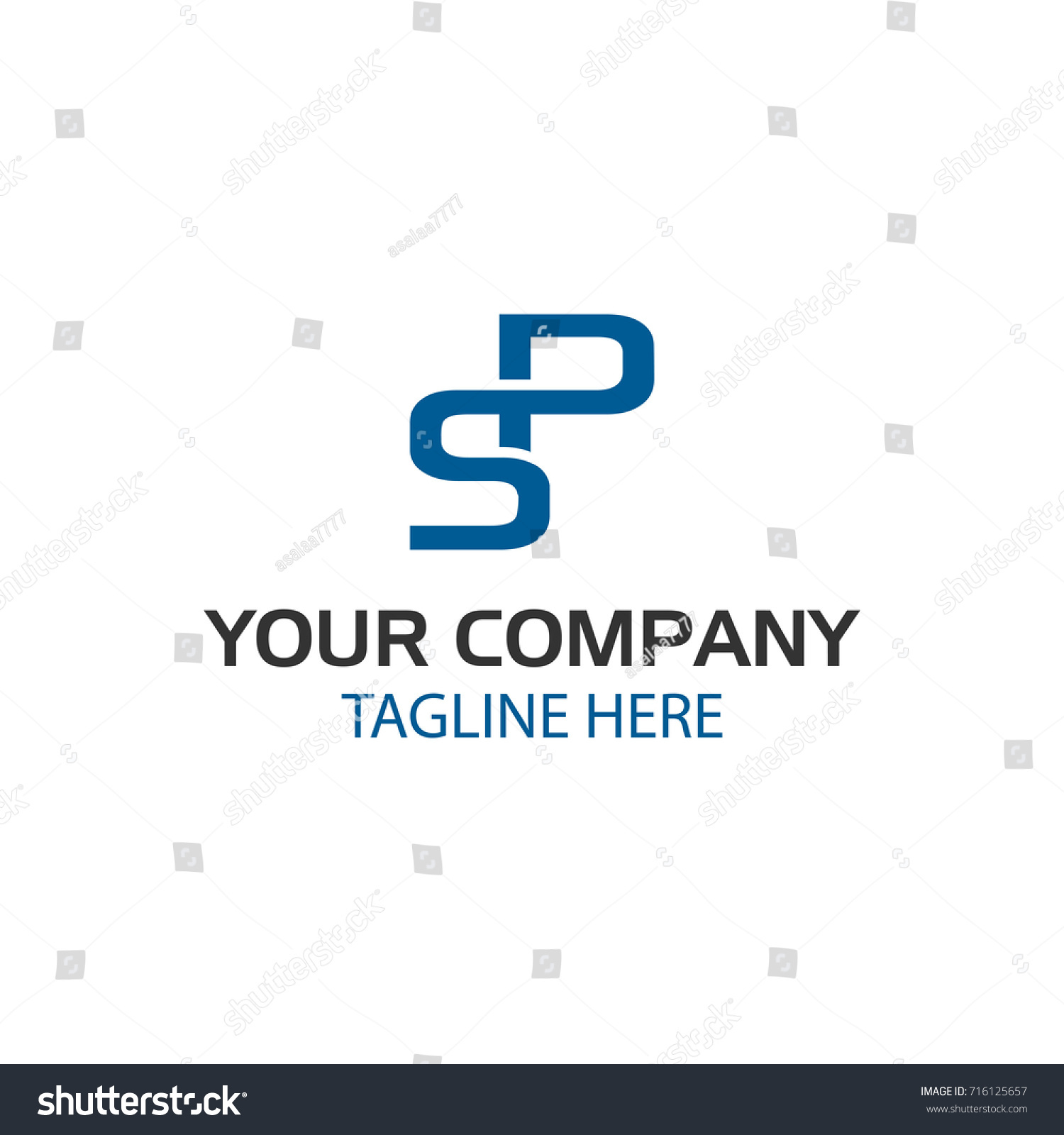 Creative Letter Sp Logo Design Stock Vector (Royalty Free) 716125657 ...