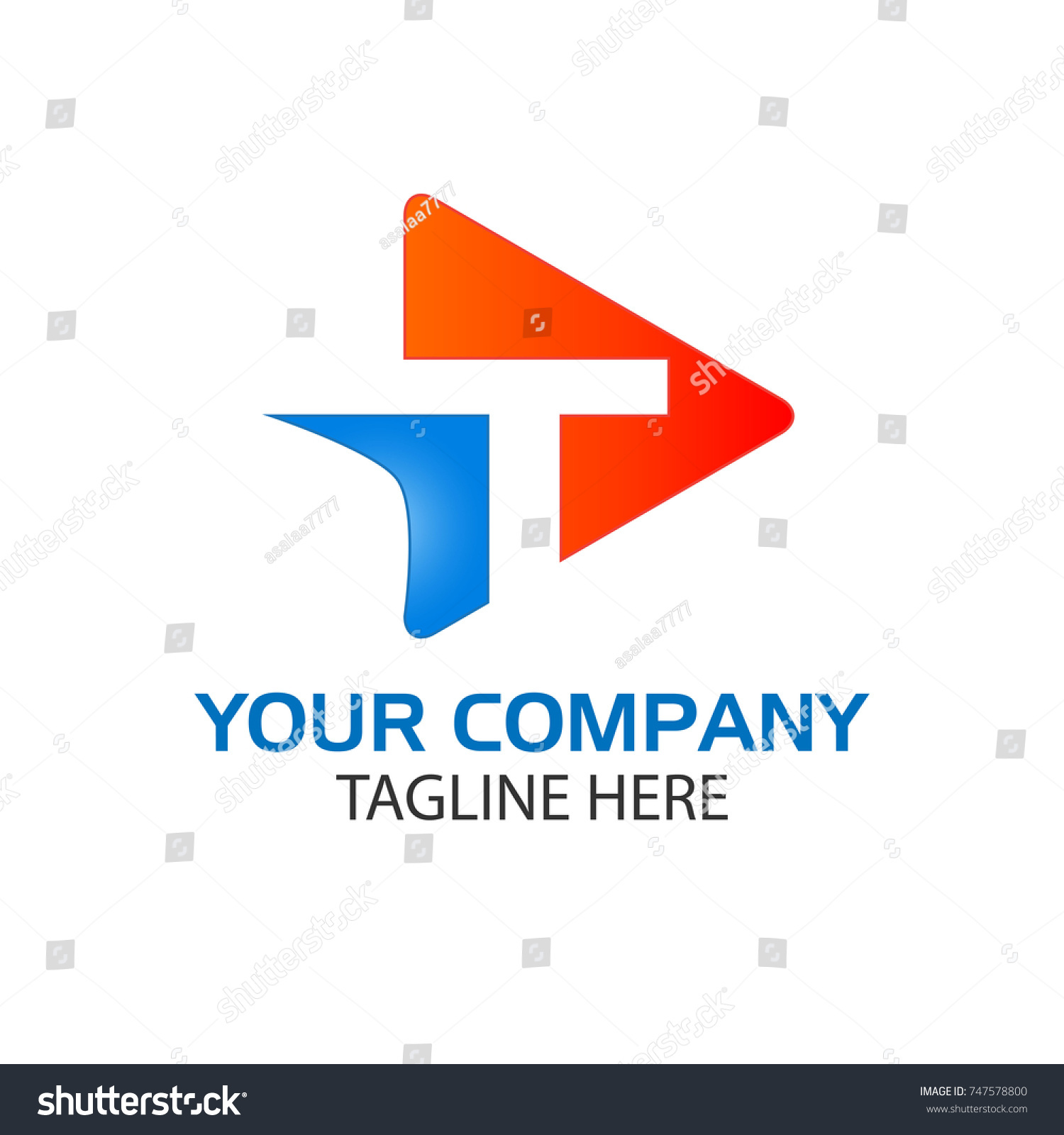 Creative Letter T Triangle Stock Vector (Royalty Free) 747578800