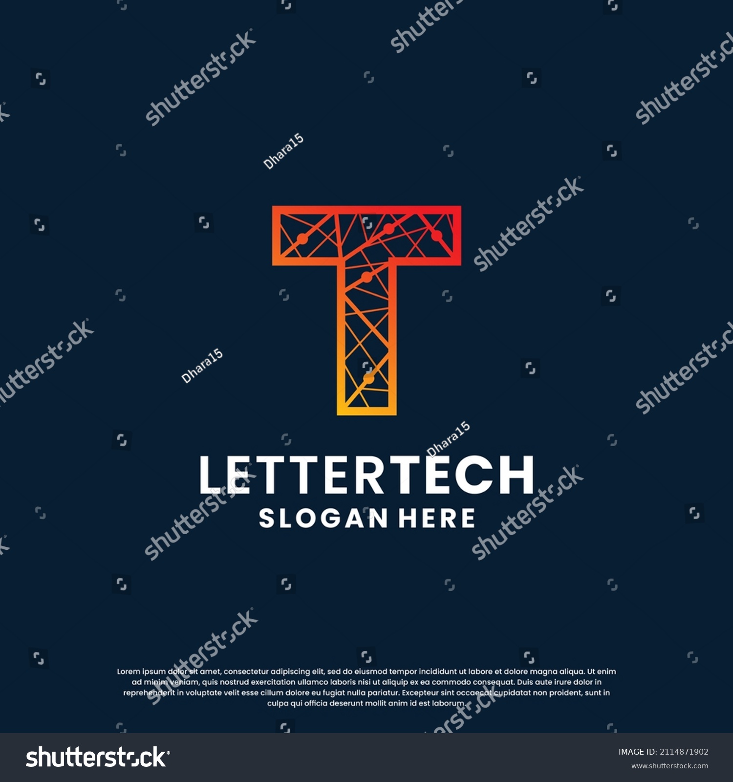 Creative Letter T Tech Science Lab Stock Vector (Royalty Free) 2114871902
