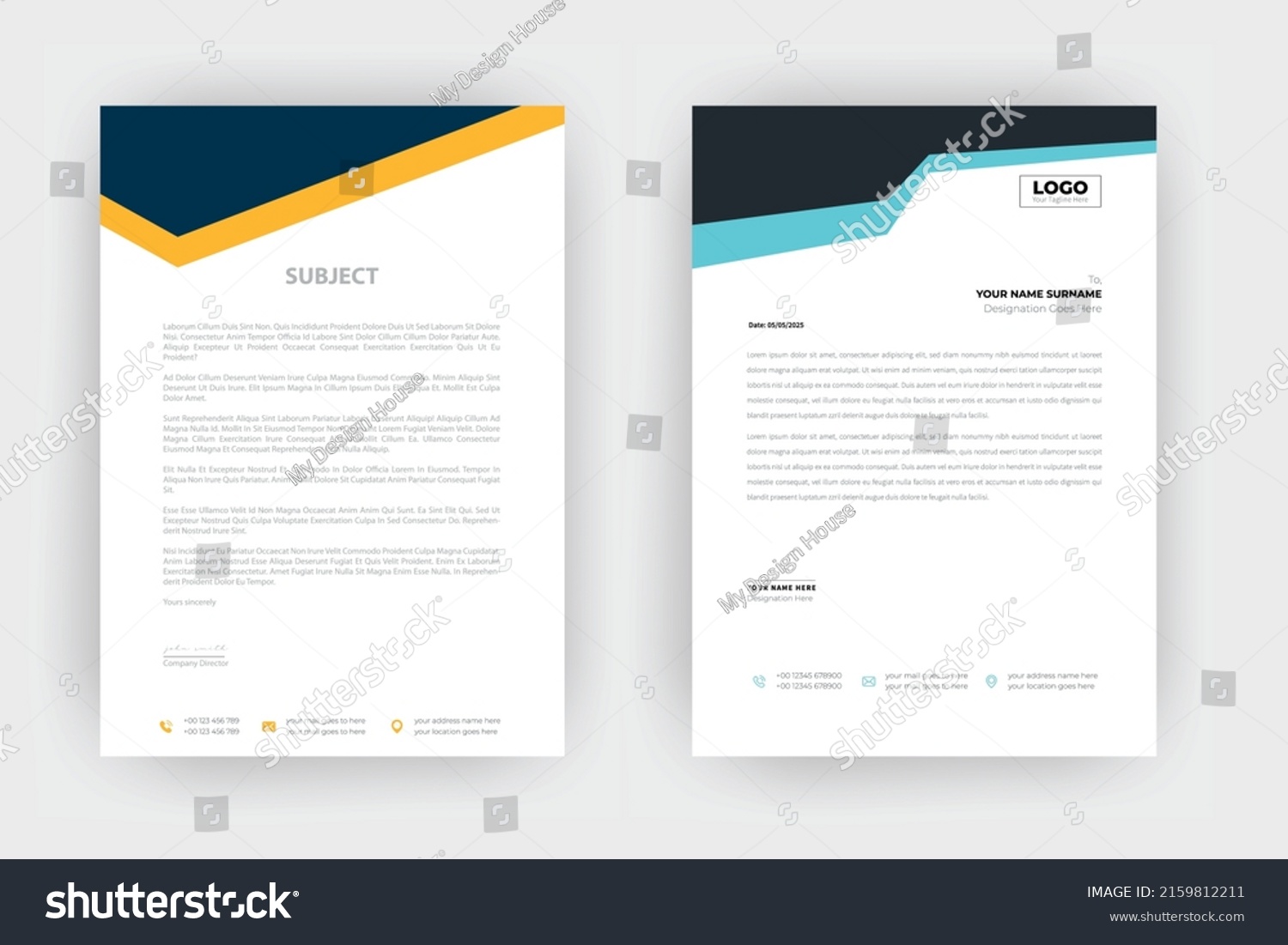 Creative Letterhead Template Designa4 Size Stock Vector (Royalty Free ...