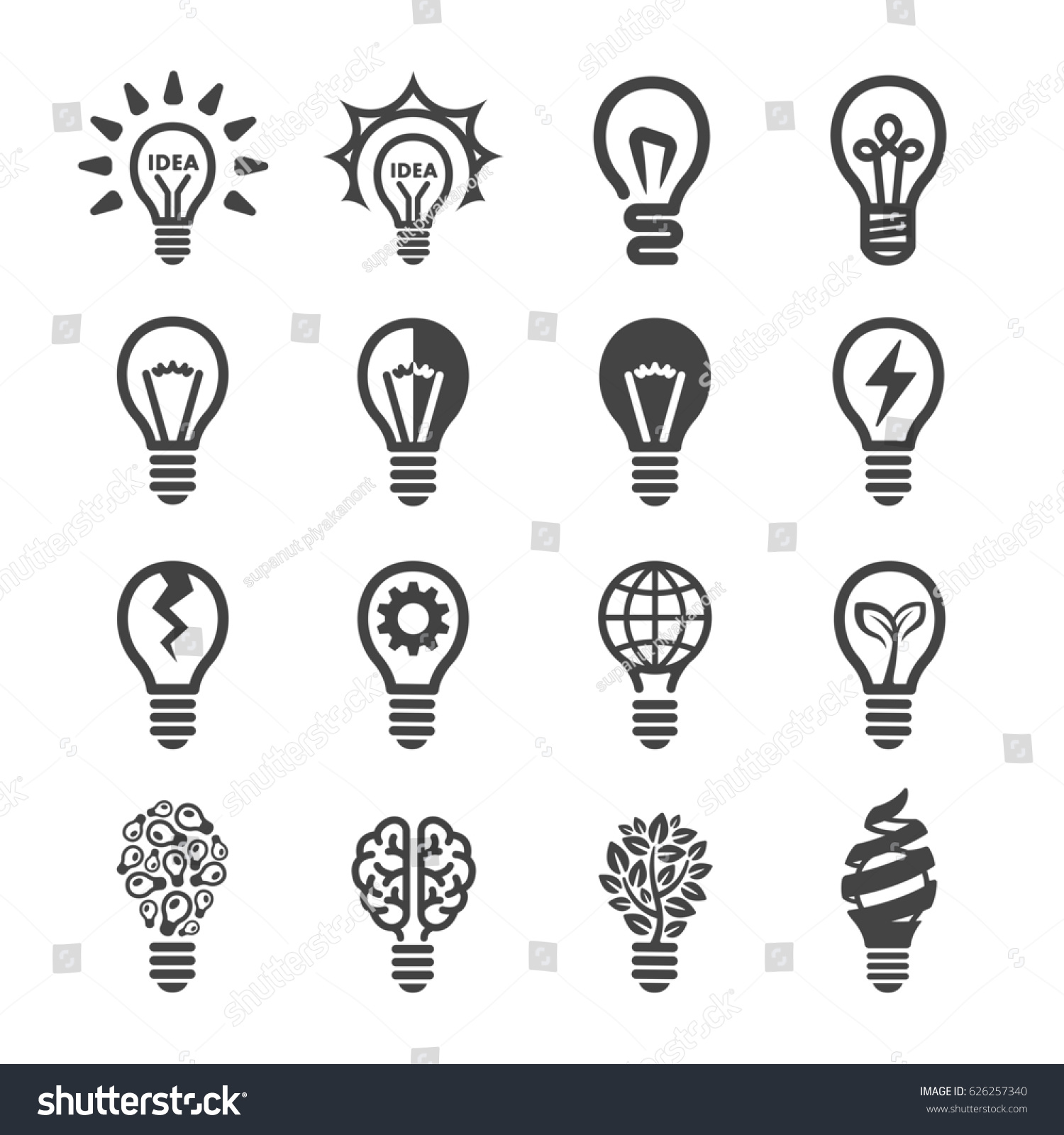 Creative Light Bulb Icon Stock Vector (Royalty Free) 626257340