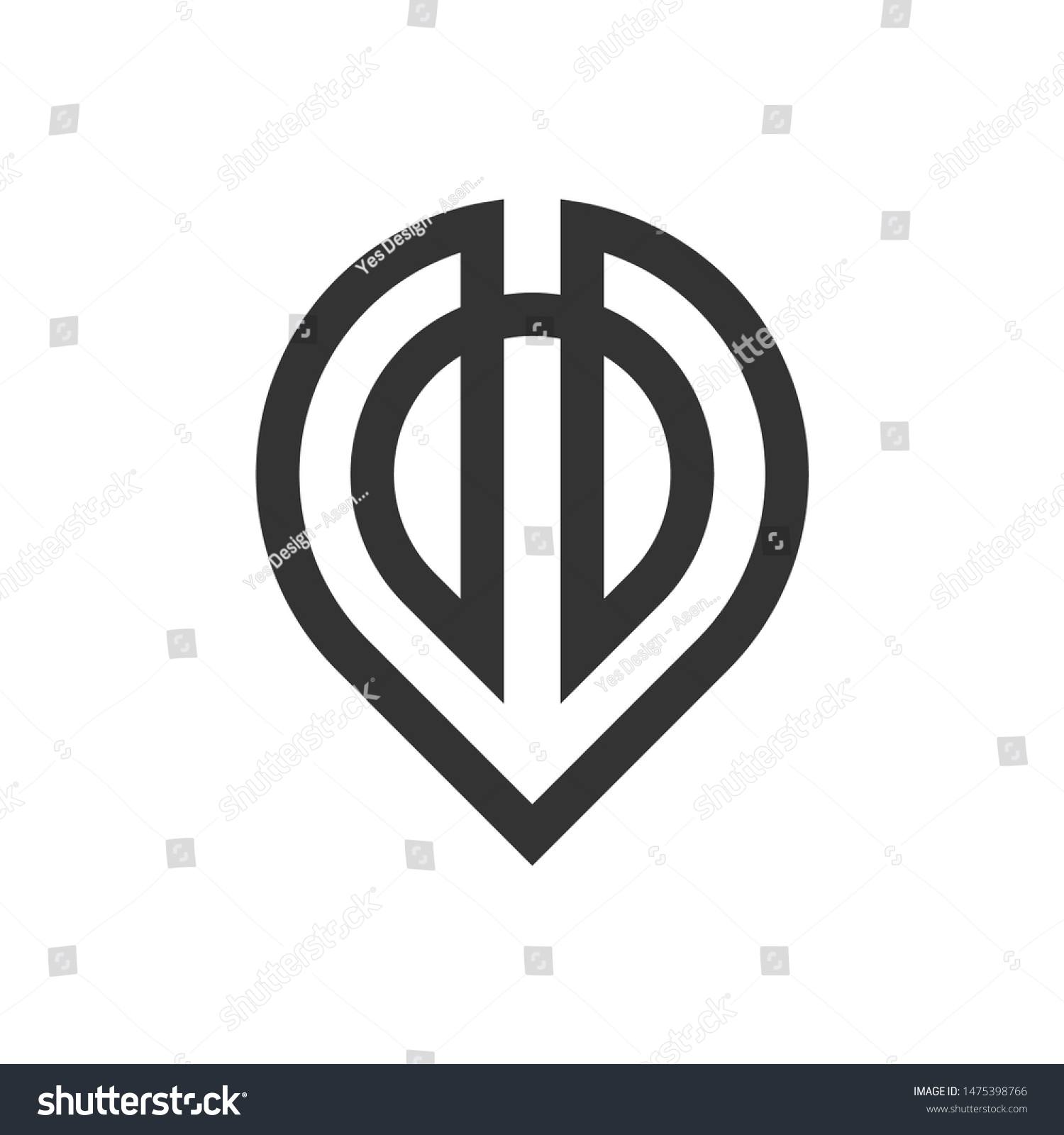 Creative Linear Location Symbol Logo Icon Stock Vector (Royalty Free ...