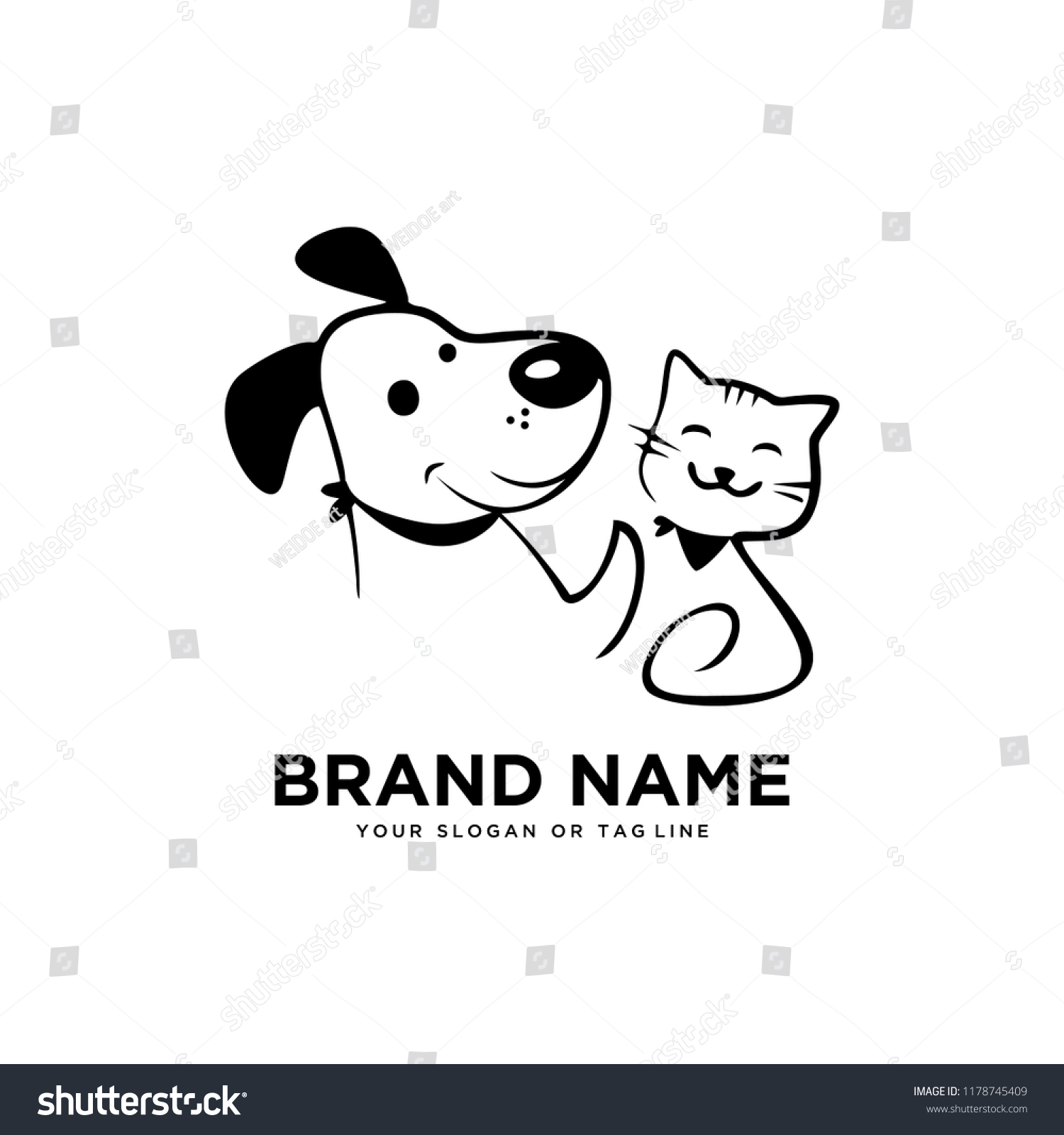 Creative Logo Design Dog Cat Vector: เวกเตอร์สต็อก (ปลอดค่าลิขสิทธิ์ ...
