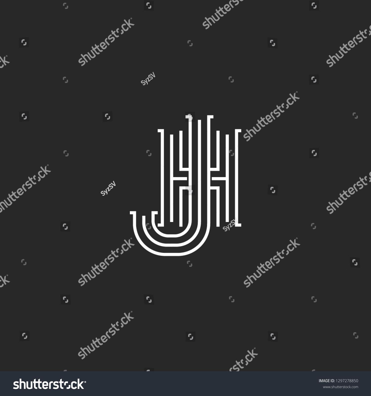 Creative Logo Jh Hj Initials Logo Stock Vector (Royalty Free ...