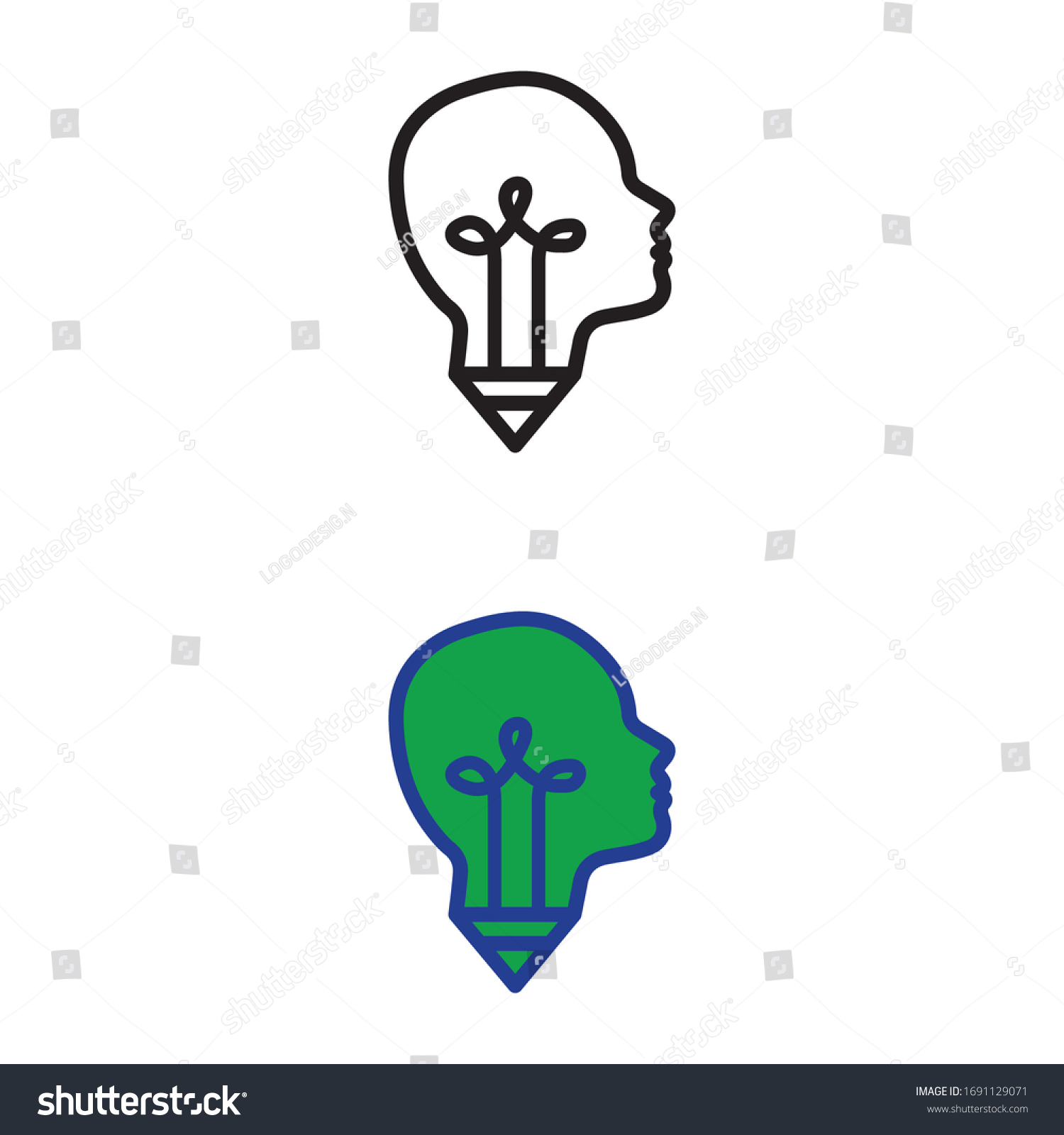 Creative Man Logo Creative Pencil Art Stock Vector (Royalty Free ...