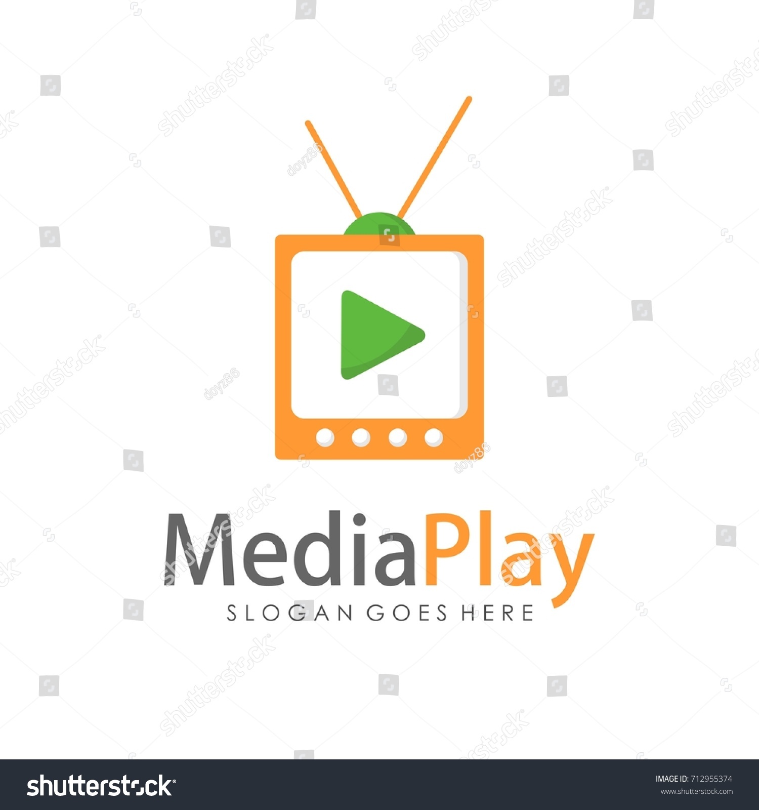 Creative Media Television Logo Design Template Stock Vector (Royalty ...