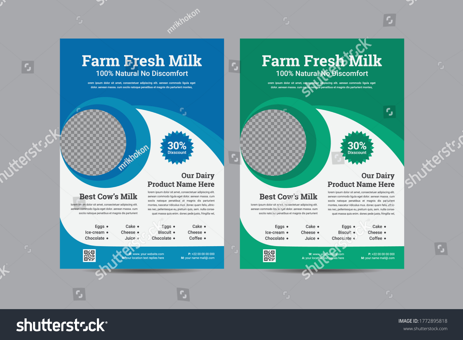 Creative Milk Flyer Design Templates Vector Stock Vector (Royalty Free ...
