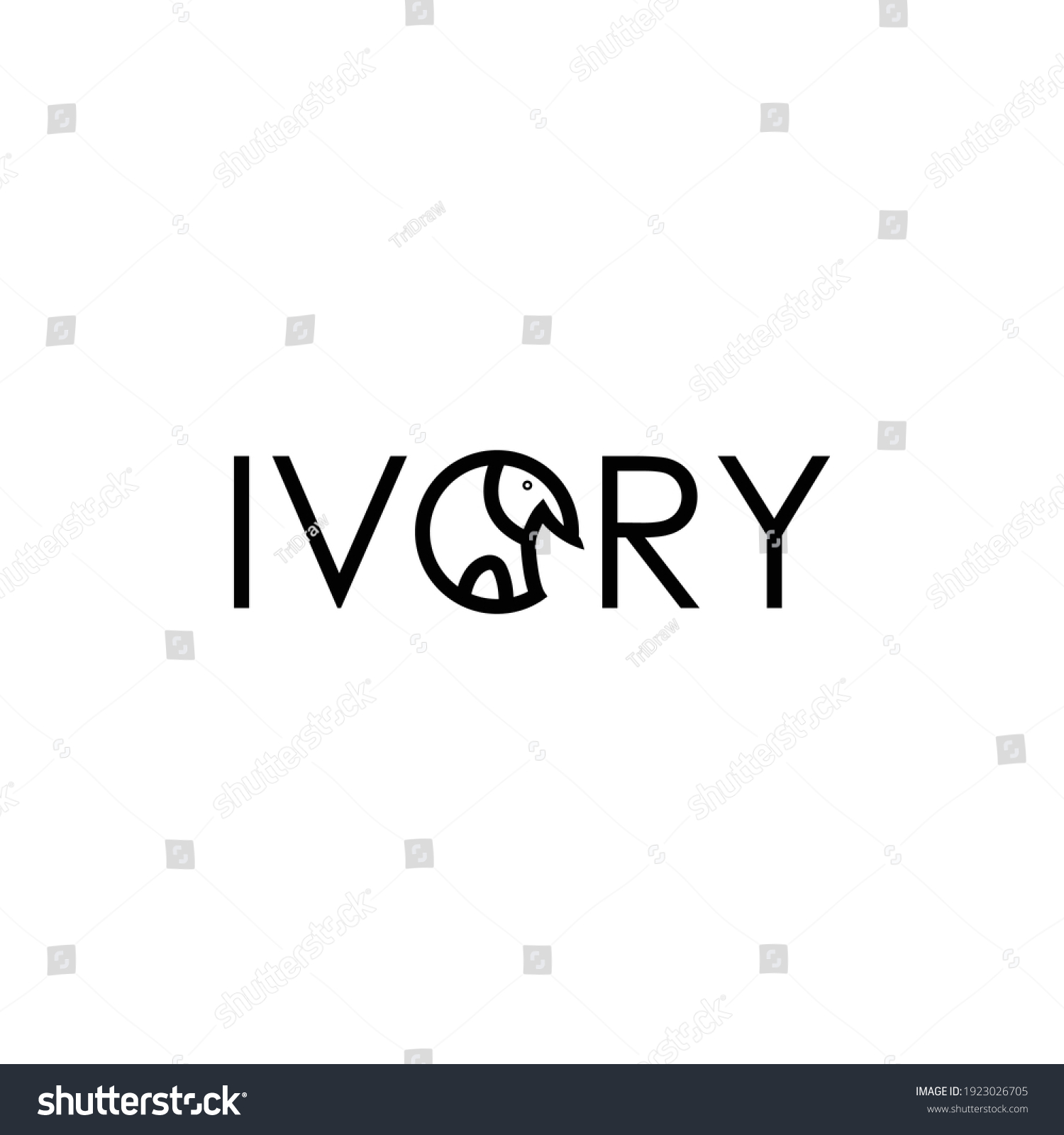 Creative Minimal Ivory Logo Template Stock Vector (Royalty Free) 1923026705