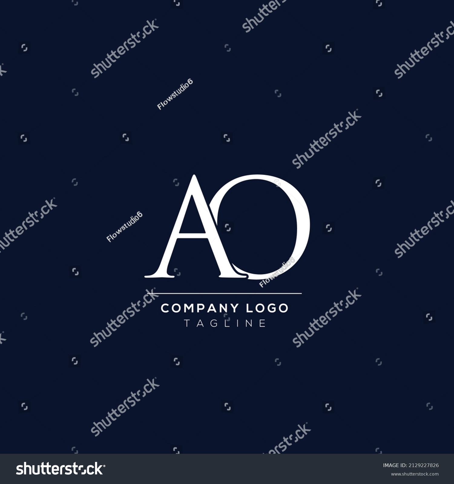 Creative Minimal Letter Ao Logo Template Stock Vector (Royalty Free ...