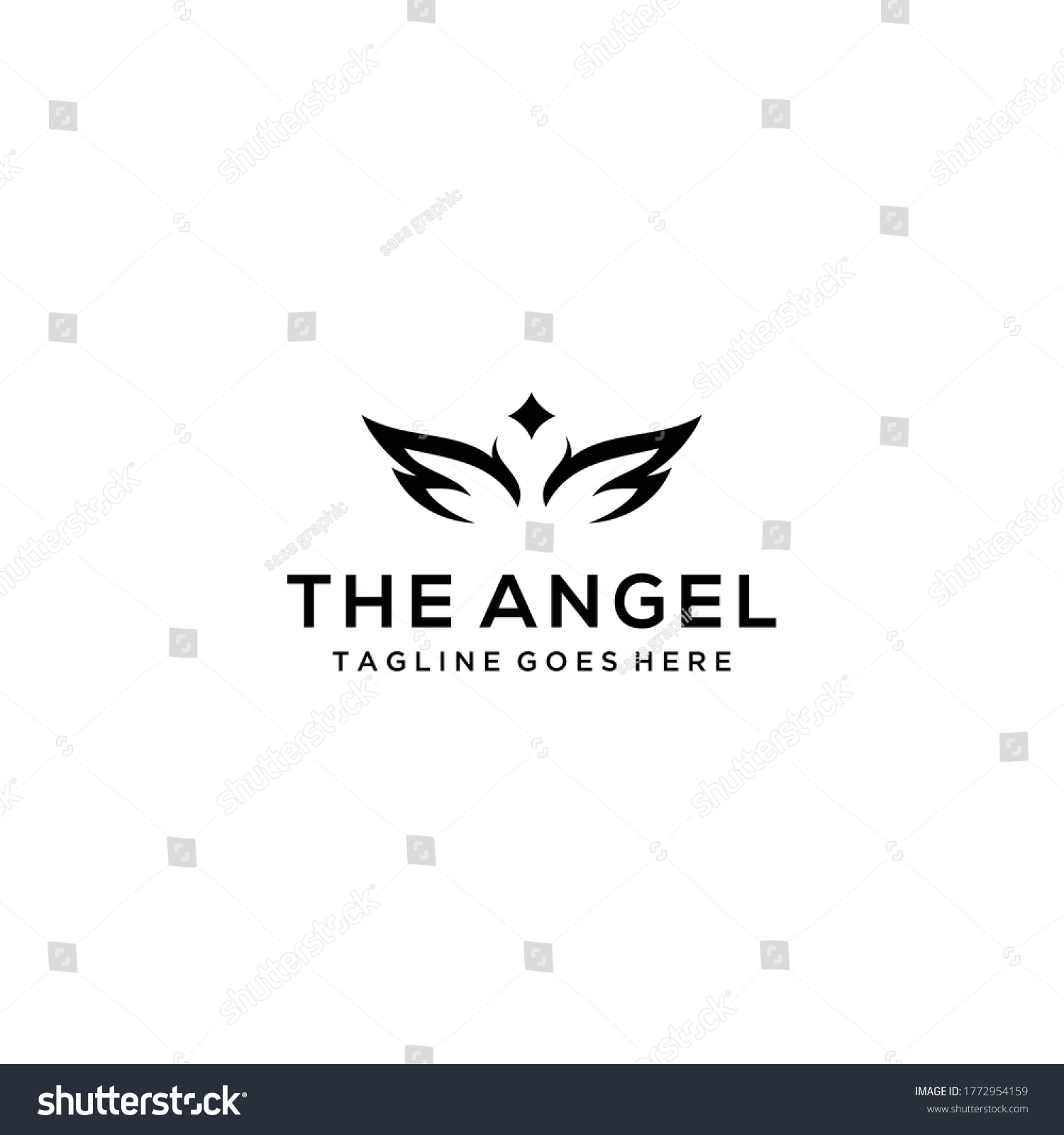 Diseño de logotipo de ángeles modernos: vector de stock (libre de ...