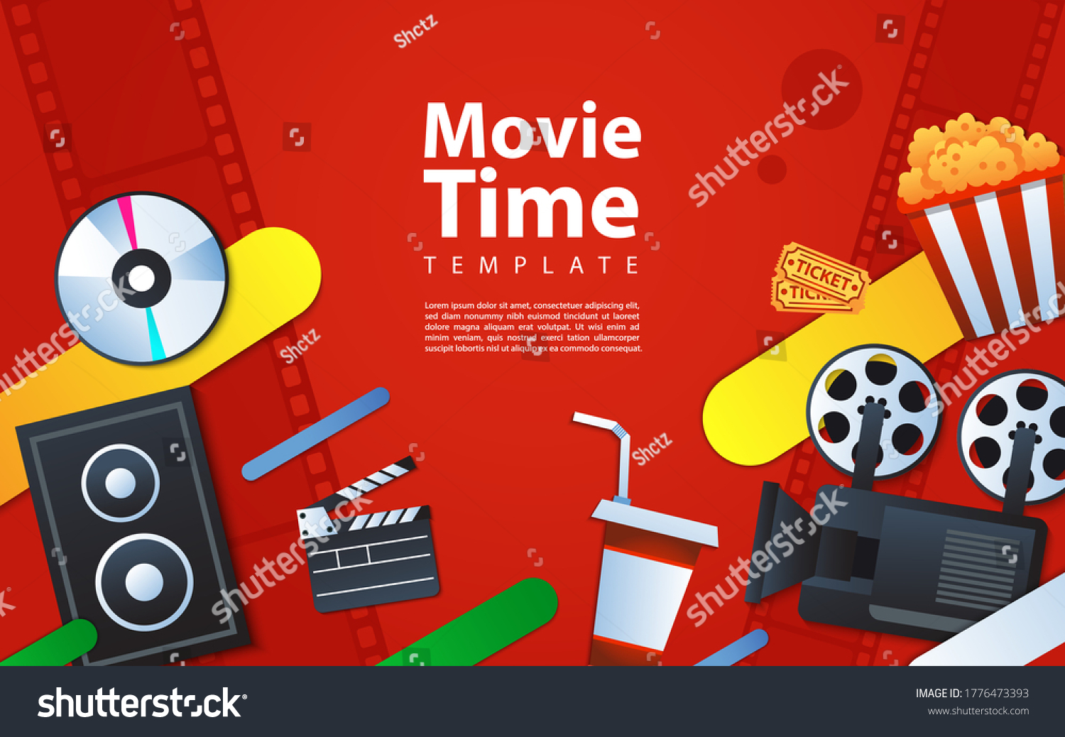 Creative Modern Background Design Based Movie Stock Vector (Royalty ...