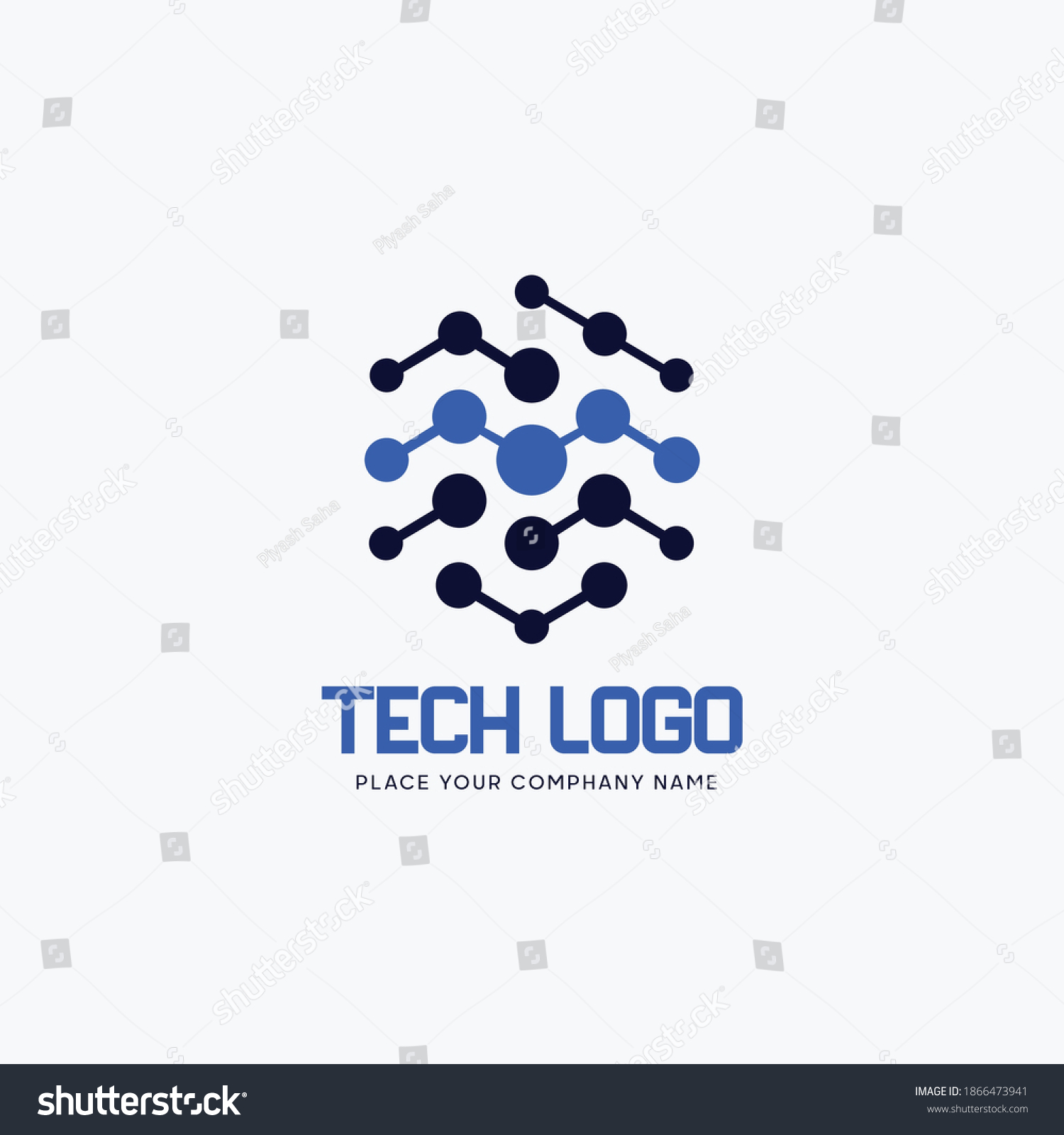 Creative Modern Blue Color Tech Logo Stock Vector (Royalty Free ...