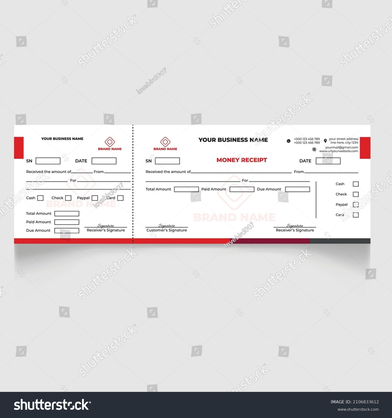 Creative Modern Business Money Receipt Template Stock Vector (Royalty ... Creative Modern Business Money Receipt Template Stock Vector (Royalty ...