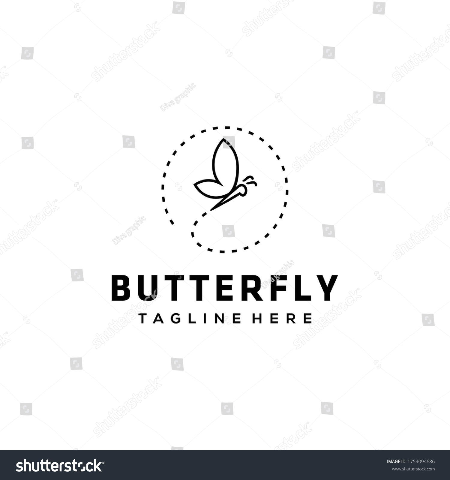 Creative Modern Butterfly Logo Template Vector Stock Vector (Royalty ...