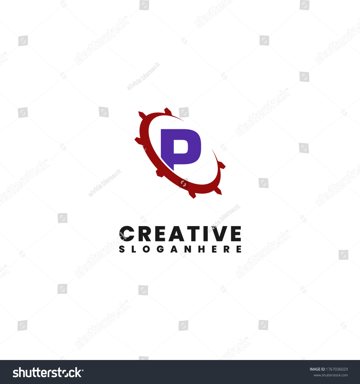 Creative Modern Circle P Logotype Simple Stock Vector (Royalty Free ...
