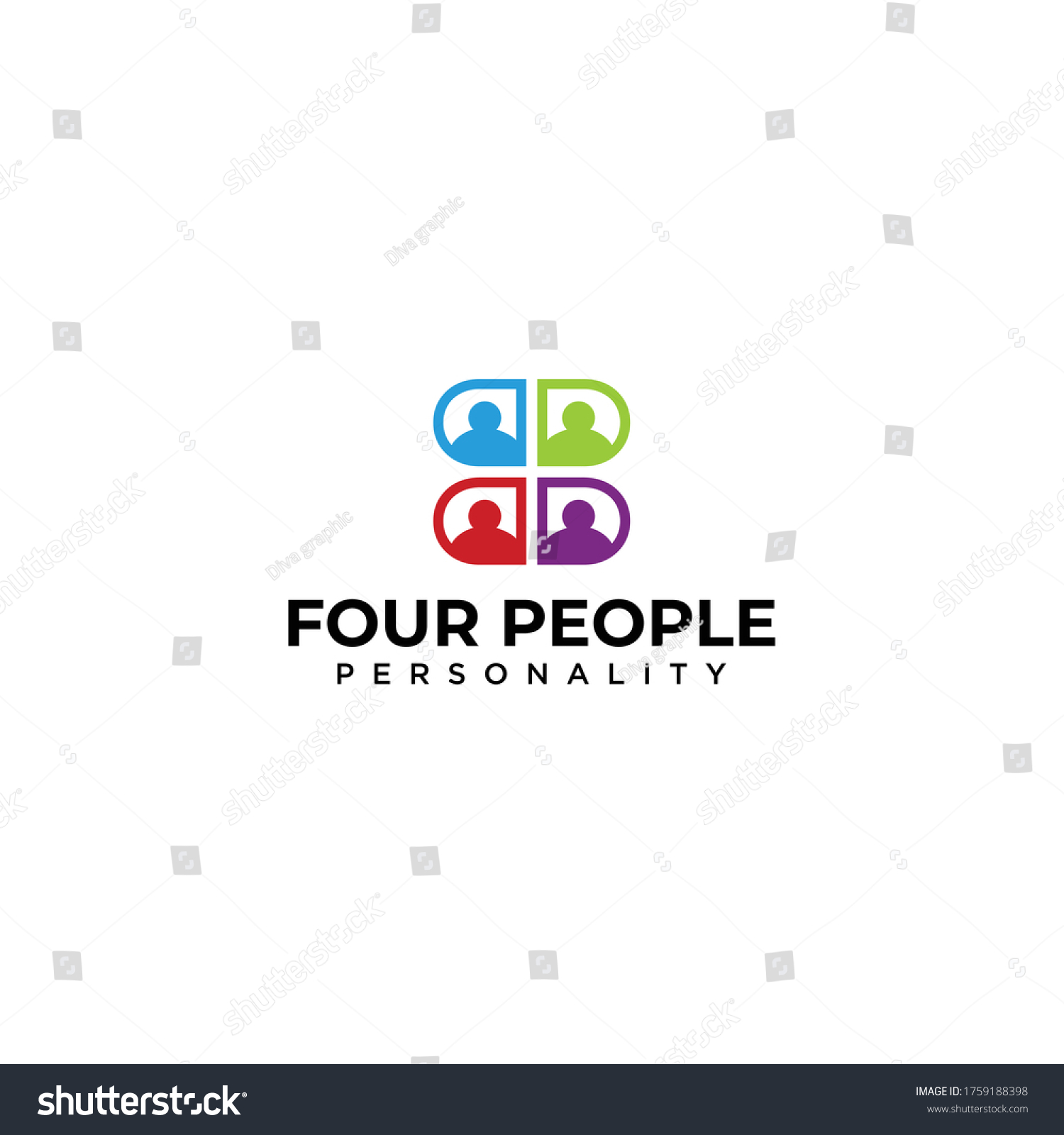 Creative Modern Four People Vector Logo Stock Vector (Royalty Free ...
