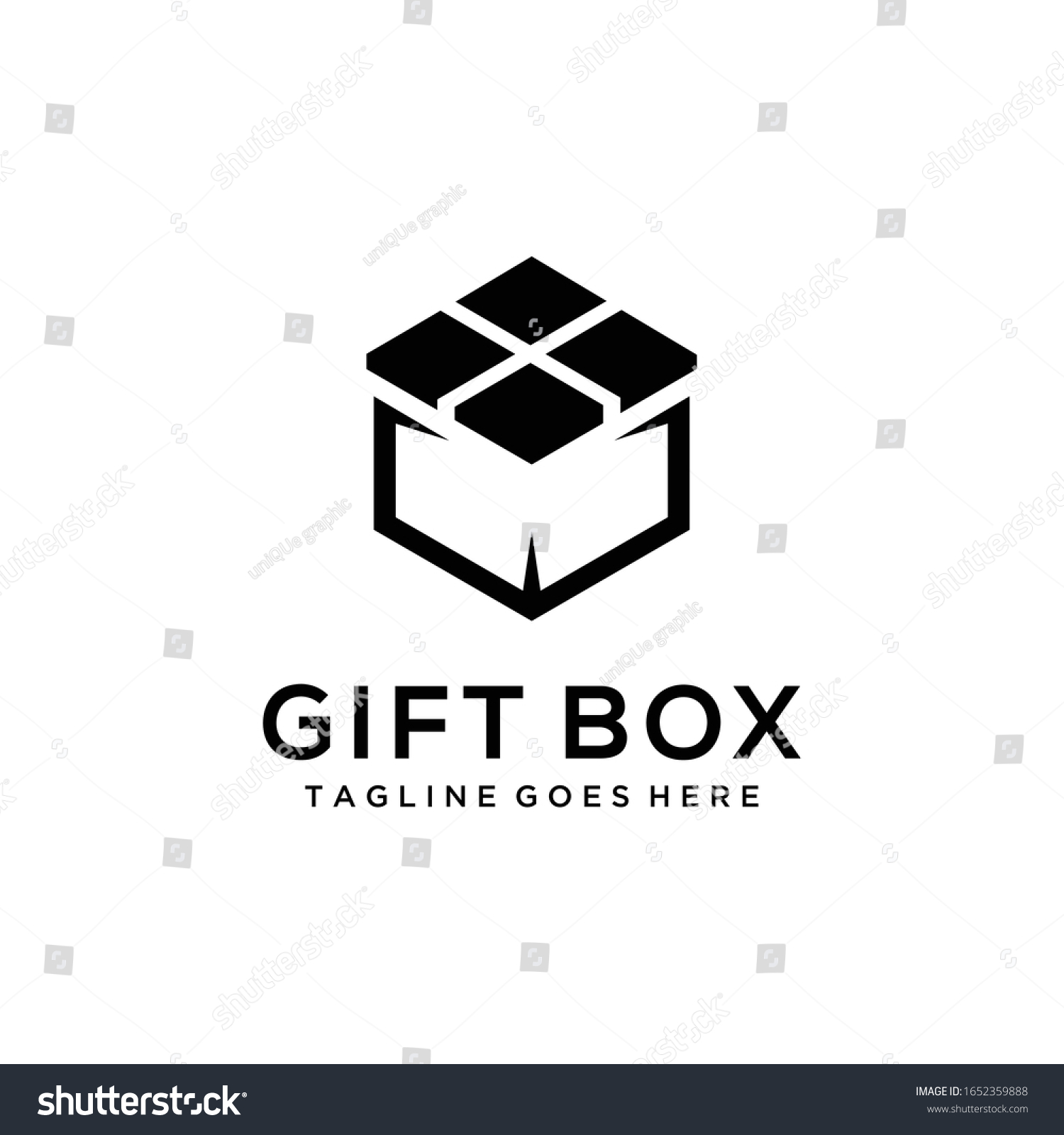 Creative Modern Gift Box Logo Icon Stock Vector (Royalty Free) 1652359888