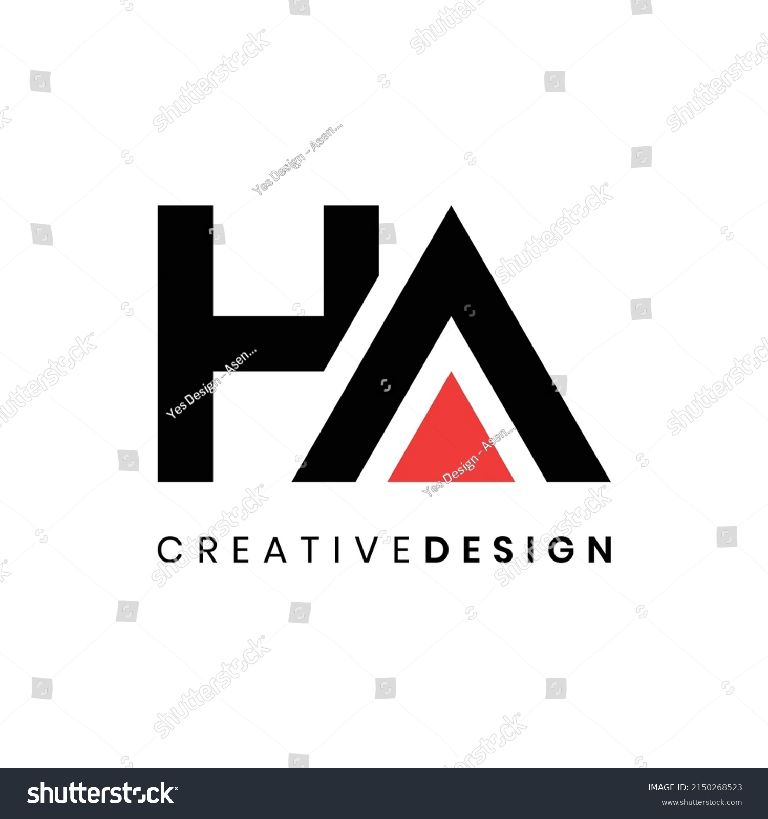 Diseño de logotipo de letras HA: vector de stock (libre de regalías ...