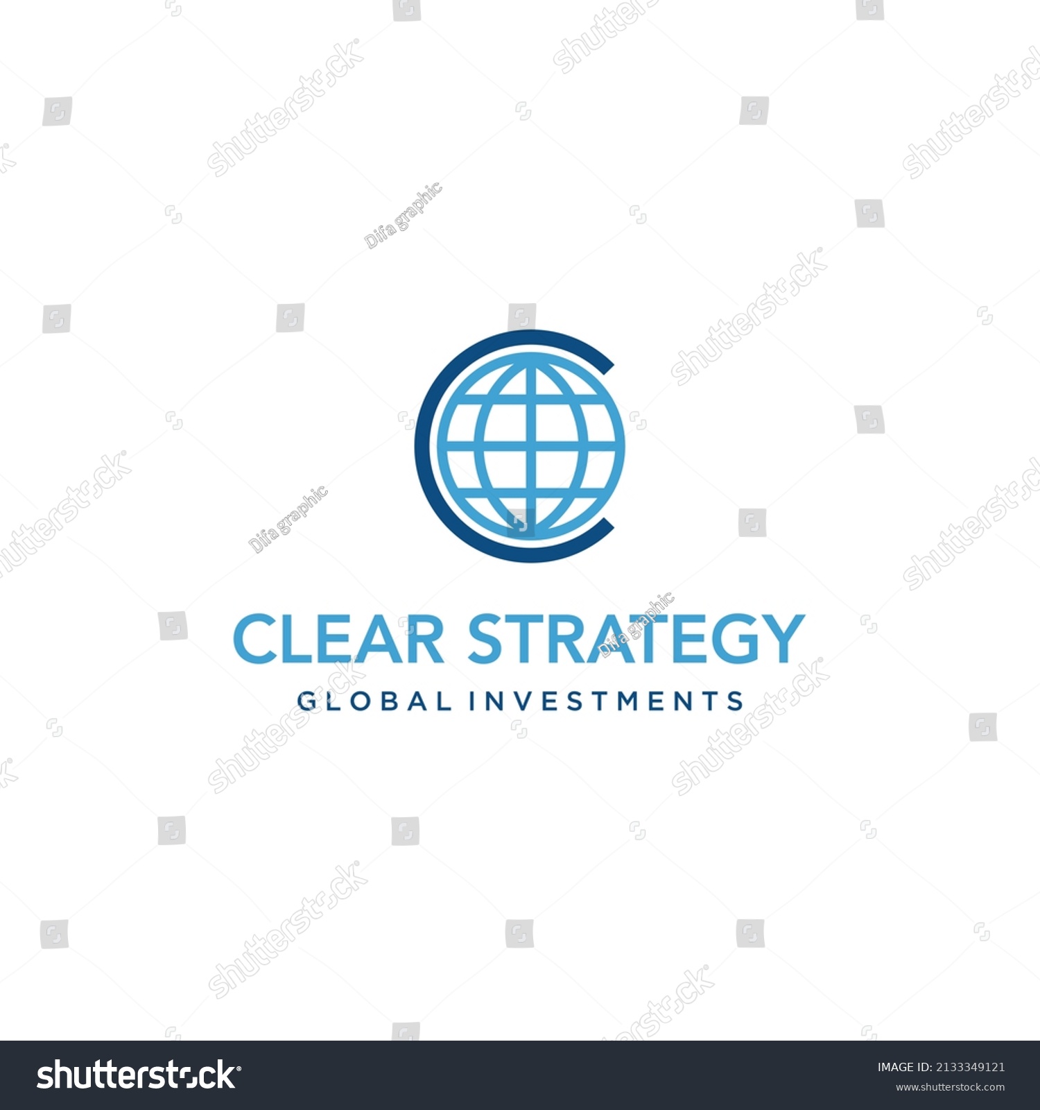 Creative Modern Initial C Sign Globe Stock Vector (Royalty Free ...