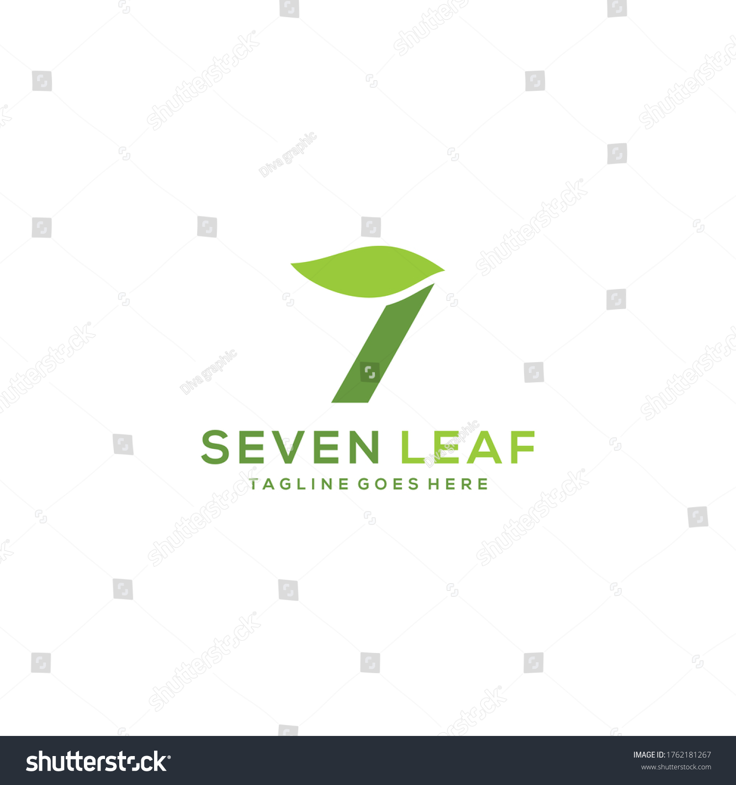 Creative Modern Initial Seven Leaf Logo Stock Vector (Royalty Free ...