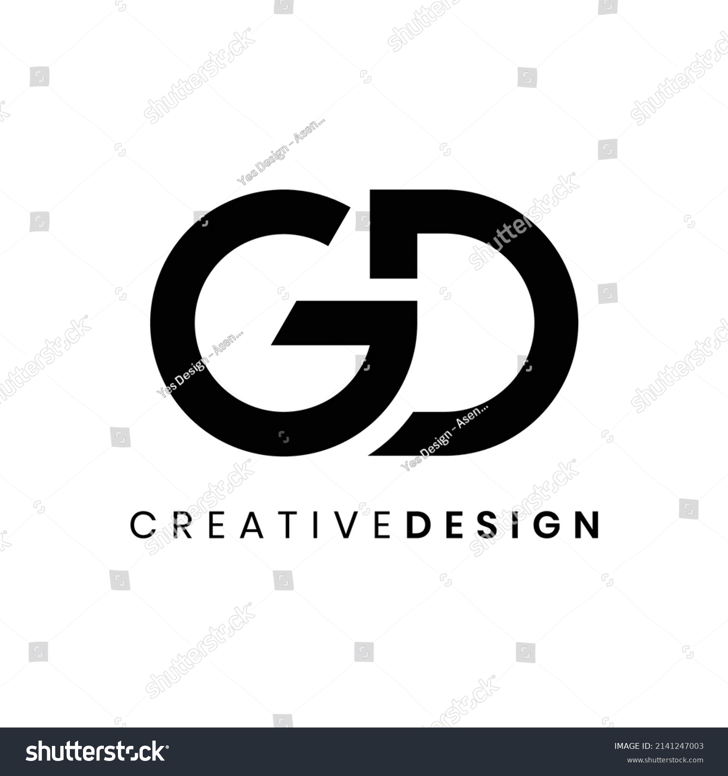 Creative Modern Letter Gd Logo Design Stock Vector (Royalty Free ...