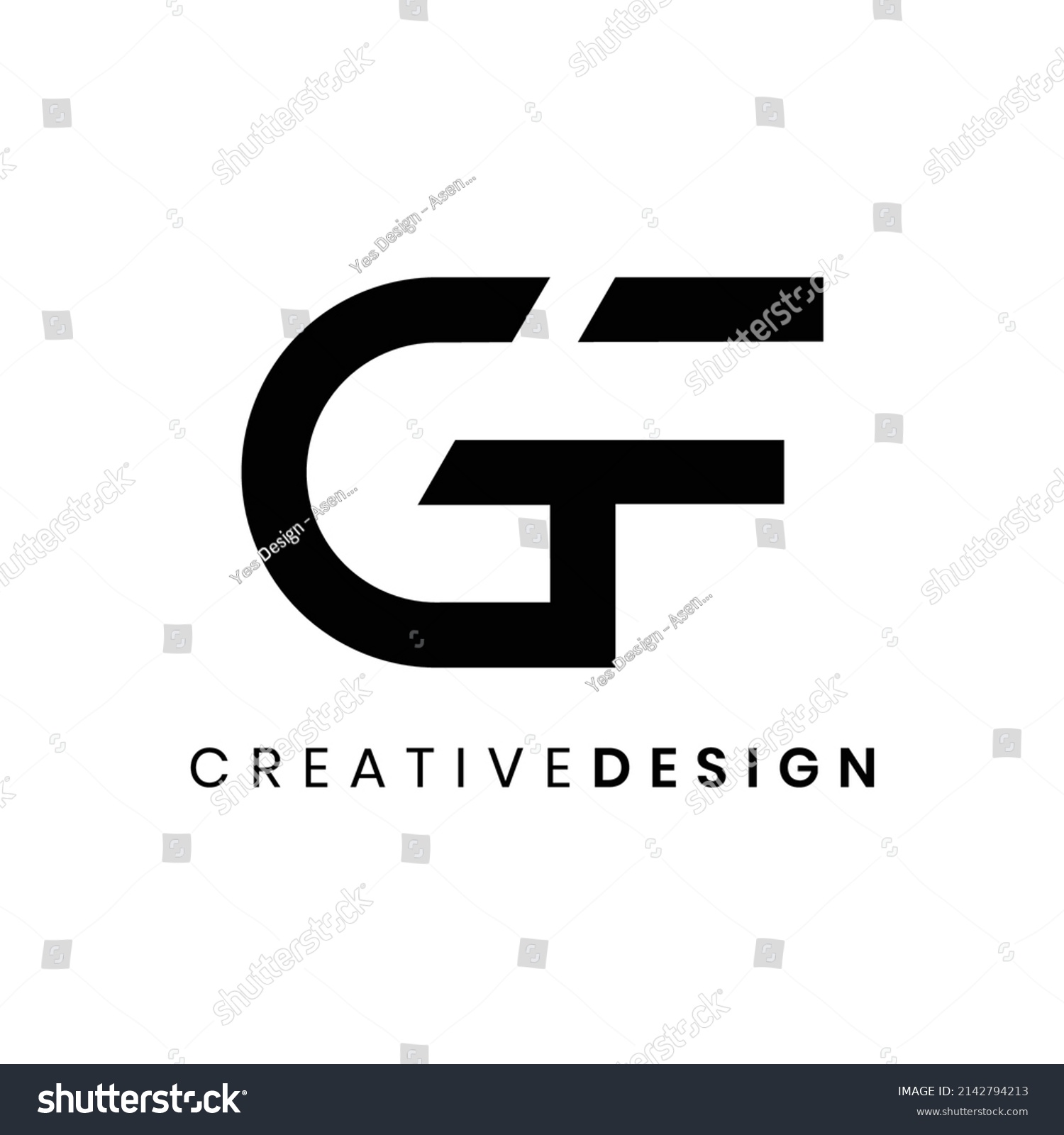 Creative Modern Letter Gf Logo Design Stock Vector (Royalty Free ...