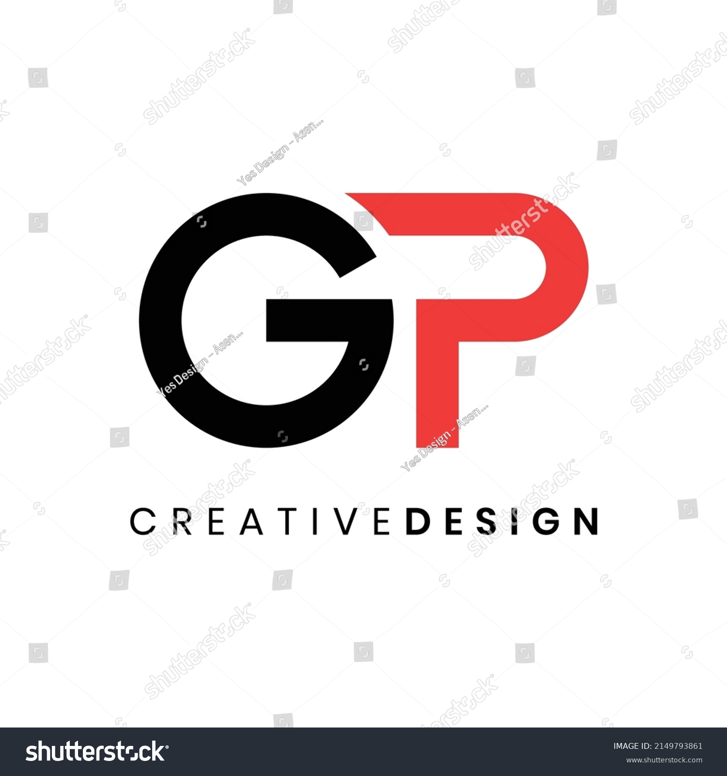 Creative Modern Letter Gp Logo Design Stock Vector (Royalty Free ...