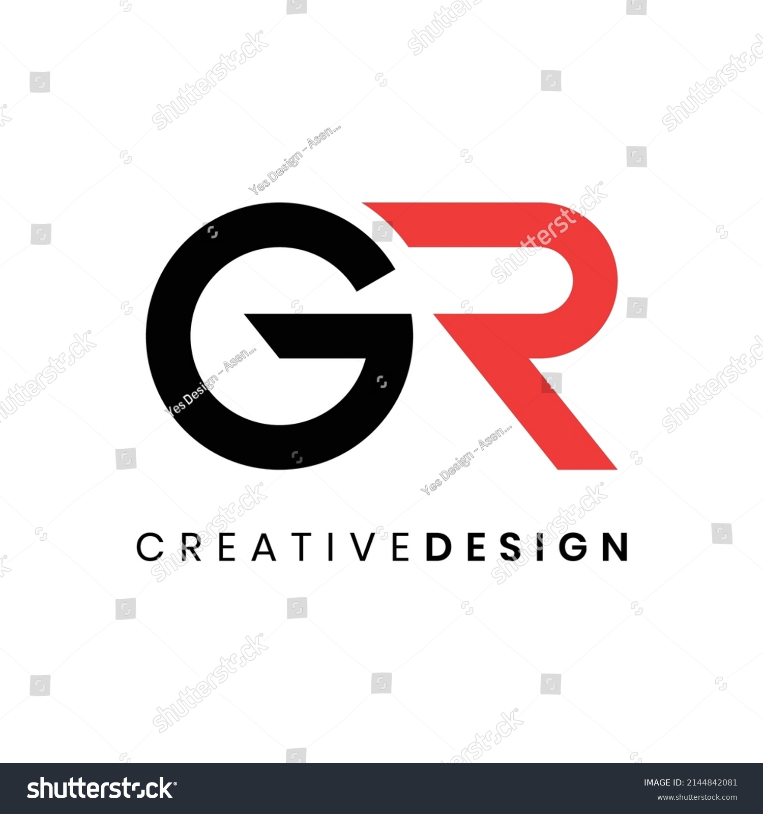 Creative Modern Letter Gr Logo Design Stock Vector (Royalty Free ...