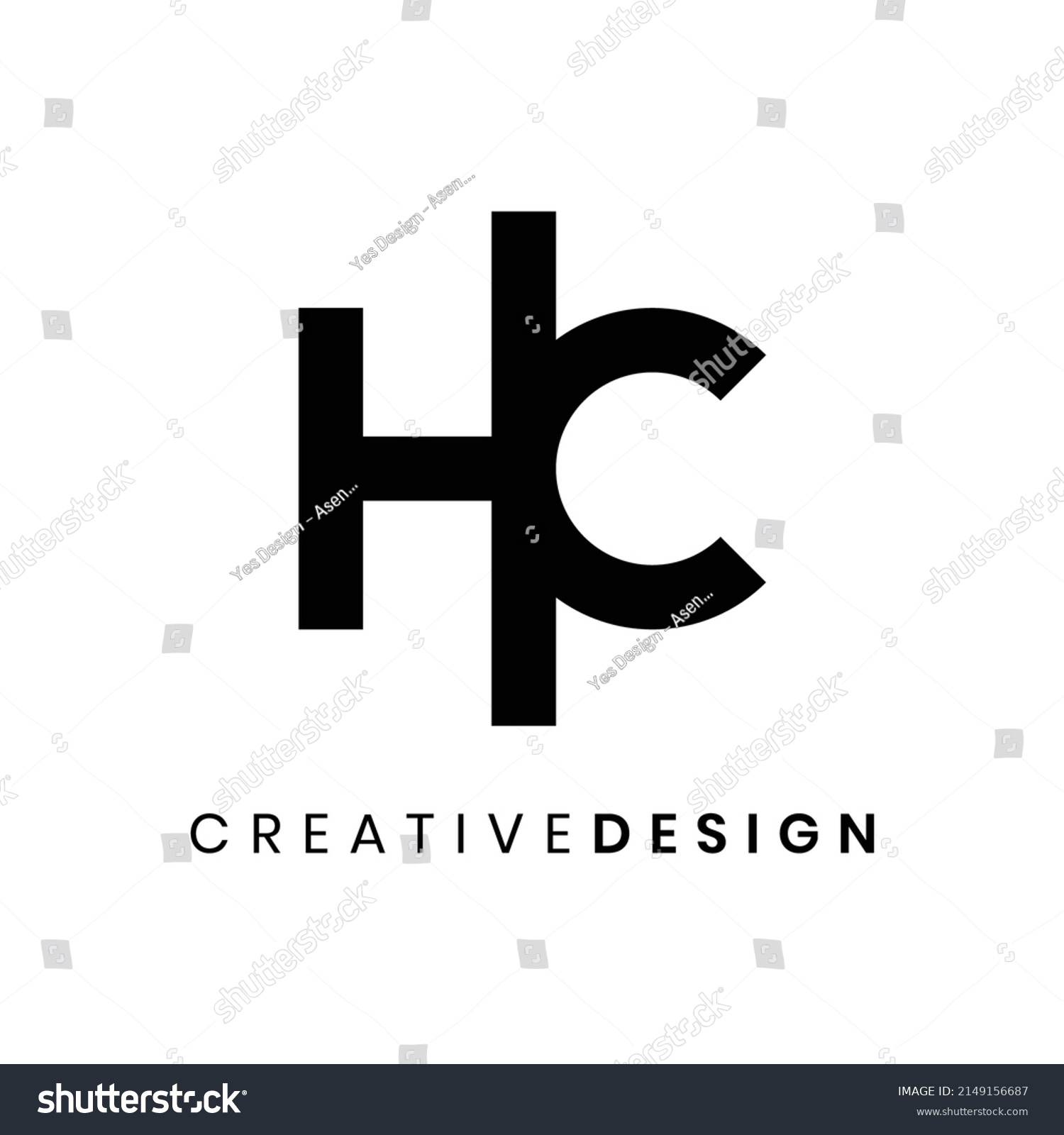 Creative Modern Letter Hc Logo Design Stock Vector (Royalty Free ...