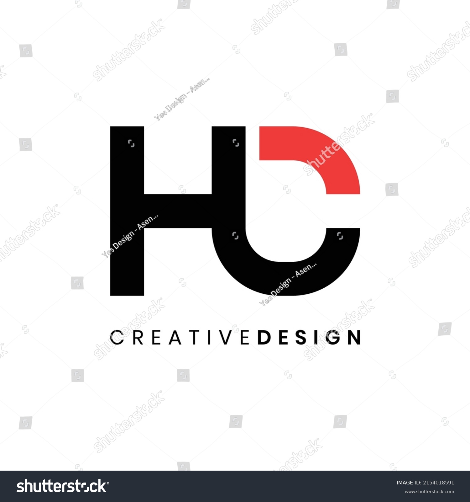 Creative Modern Letter Hc Logo Design Stock Vector (Royalty Free ...