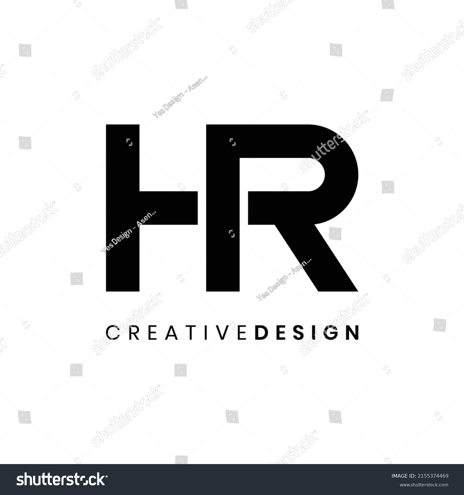 Creative Modern Letter Hr Logo Design Stock Vector (Royalty Free ...