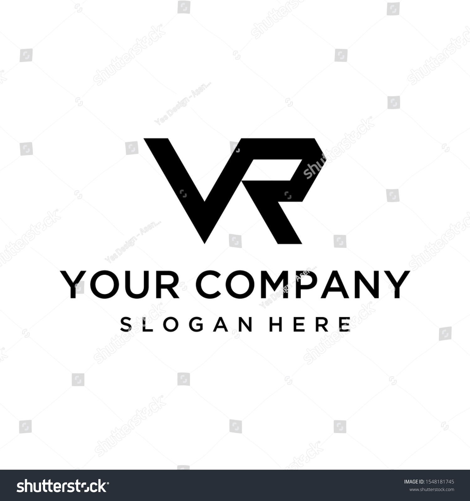 Creative Modern Letter Vr Logo Design Stock Vector (Royalty Free ...