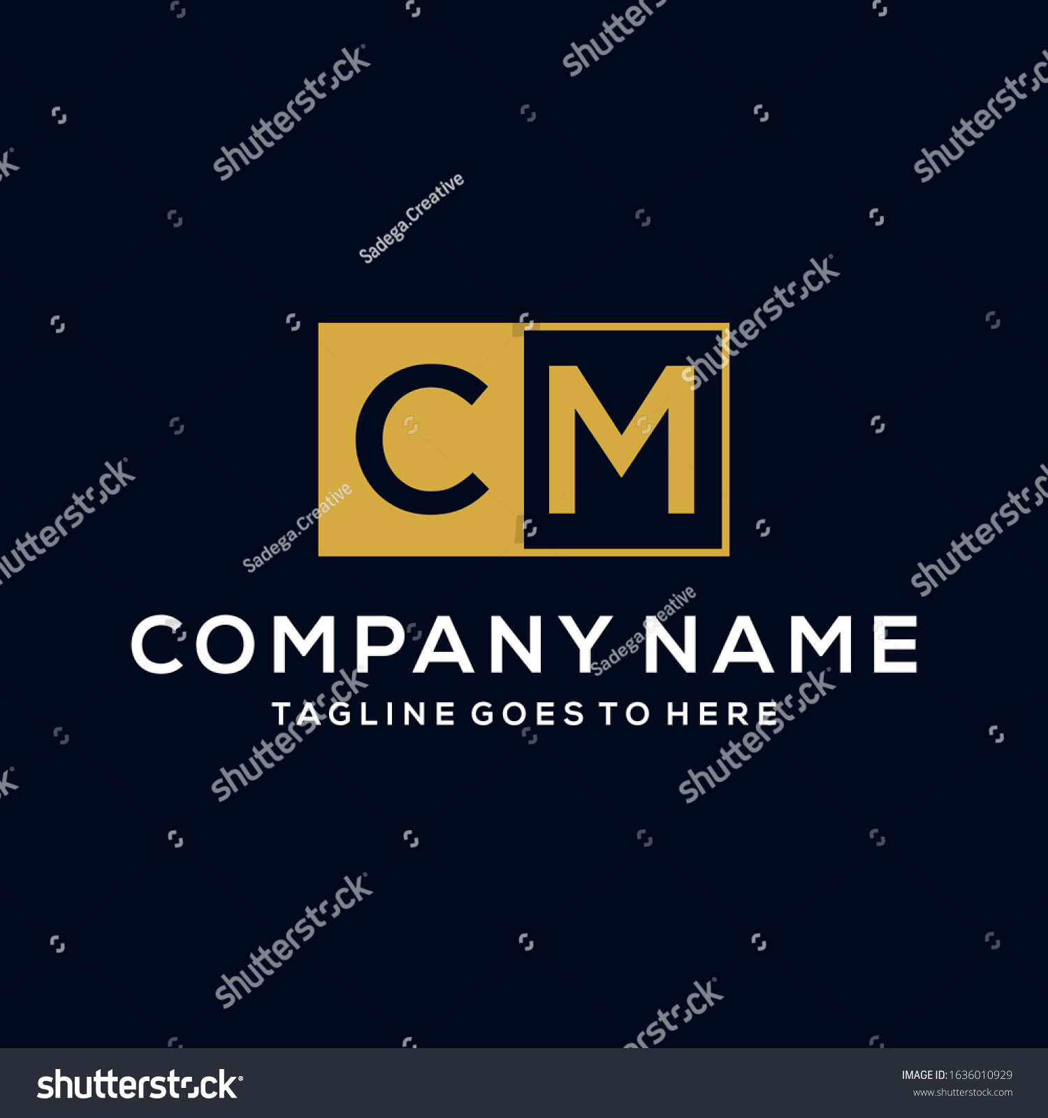 Creative Modern Minimalist Letter Cm Logo Stock Vector (Royalty Free ...